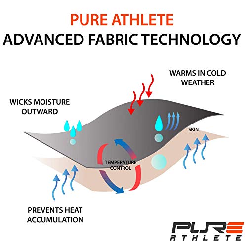 Pure Athlete Snowboard Socks - Comfortable Warm Skiing Snowboarding Sock for Men and Women (Black-White-Red - 3 Pack, Medium)