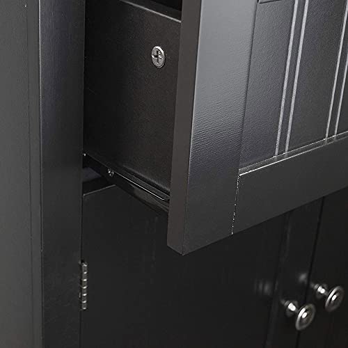 OS Home and Office Coffee Maker Utility Cabinet in Black kitchen microwave cart