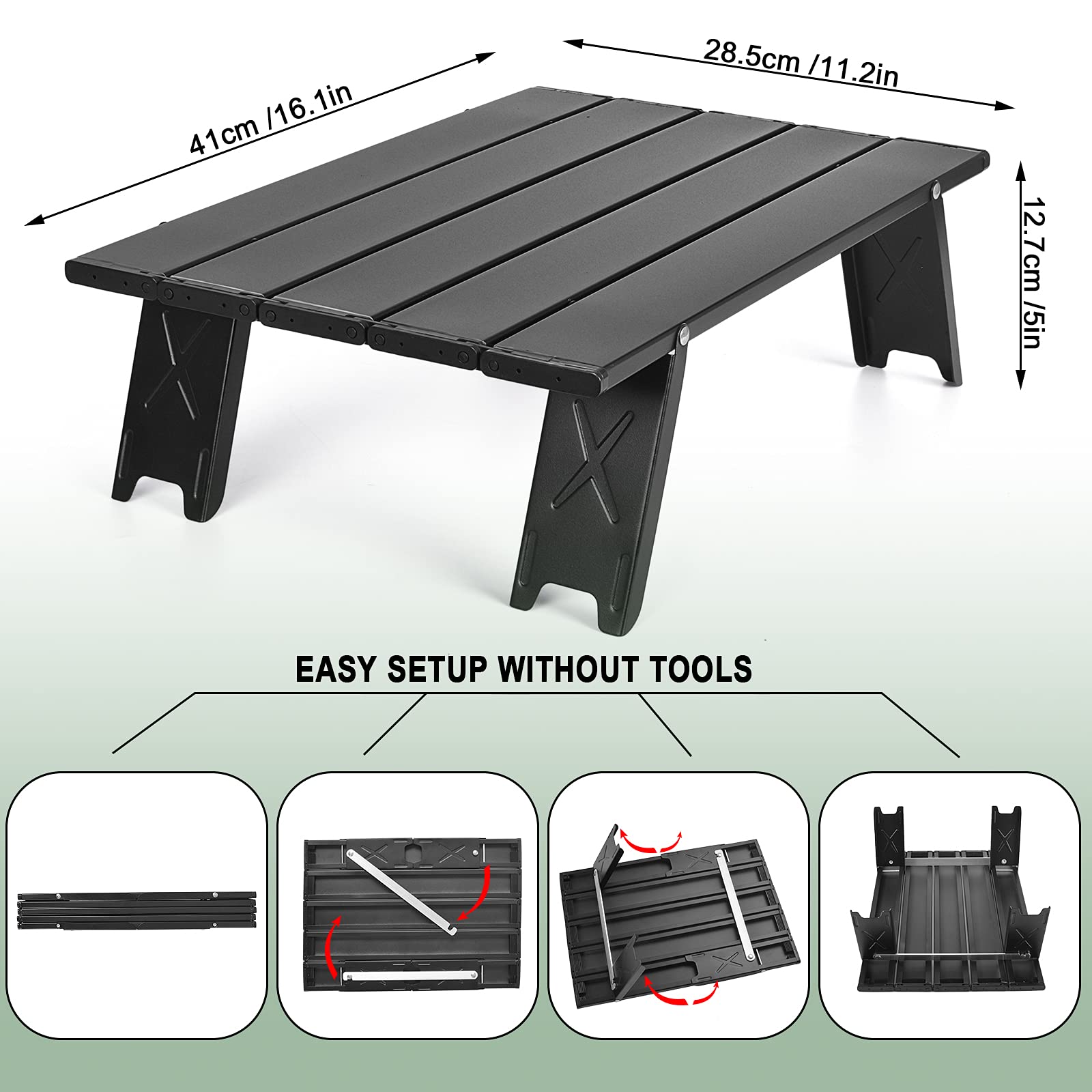 Small Beach Table Folding Aluminium Mini Picnic Table with Carrying Bag Ultralight Compact Portable for Camping Hiking Travel Fishing Accessories