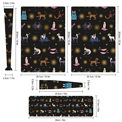 Zodiac Signs Medieval Style Full Protective Skin Cover Design Wrap Decal Sticker Compatible with PS5 Digital Edition Console and Controller