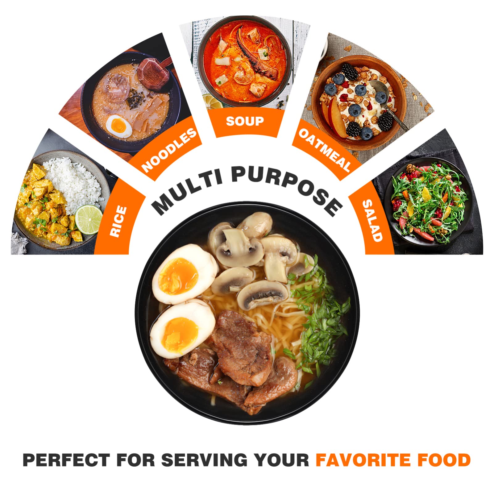 TOPBATHY Melamine Serving Bowls:2pcs Japanese Style Salad Bowls Reusable Mixing Bowls Large Ramen Bowls Deep Soup Bowl for Family Kitchen
