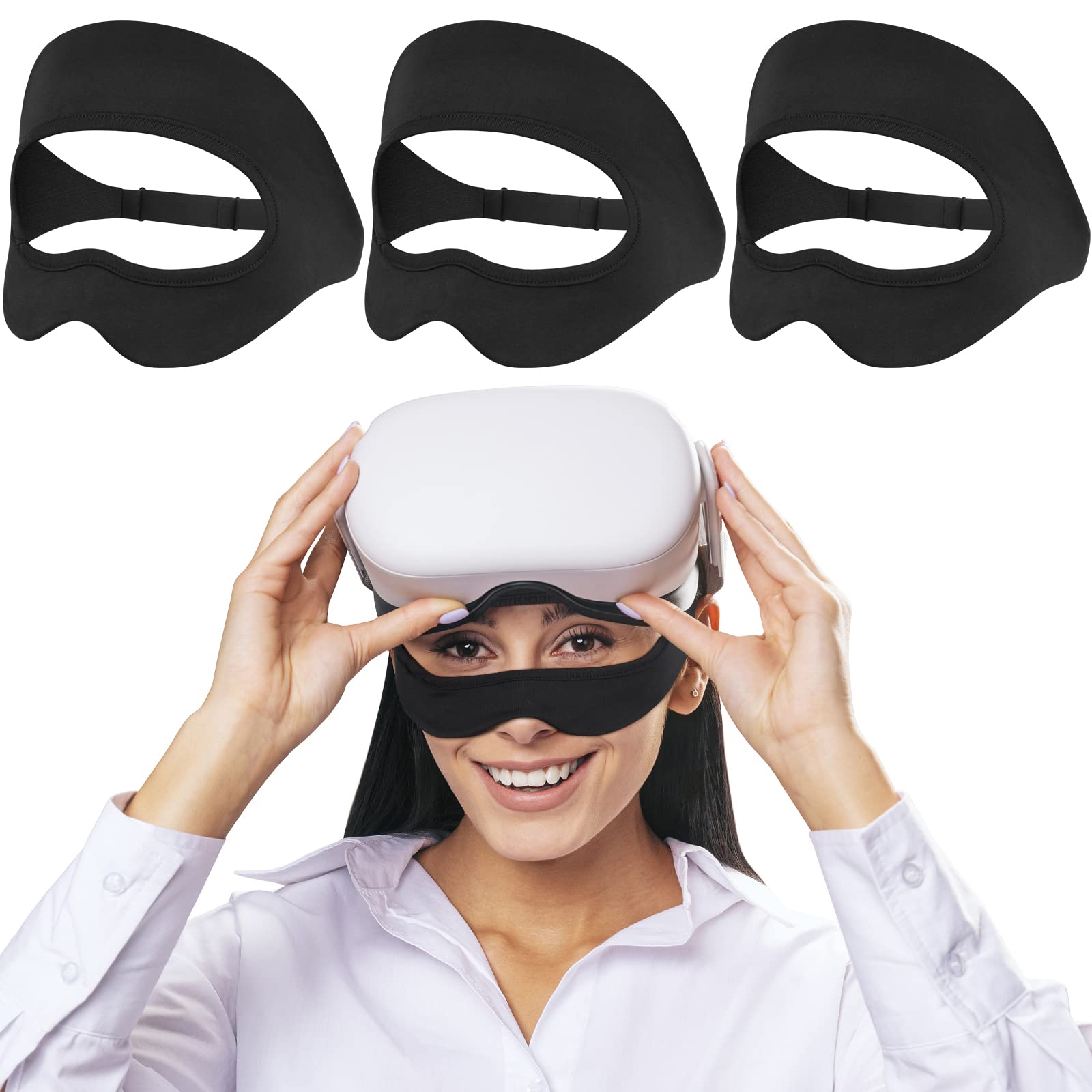 Upgrade VR Eye Mask,Adjustable Breathable VR Sweat Band for Oculus Quest 2 Sweat Guard,Face Cover for Oculus Quest 2 Accessories HTC Vive, PS, Gear, VR Workouts for Men Women Child(3PCS )