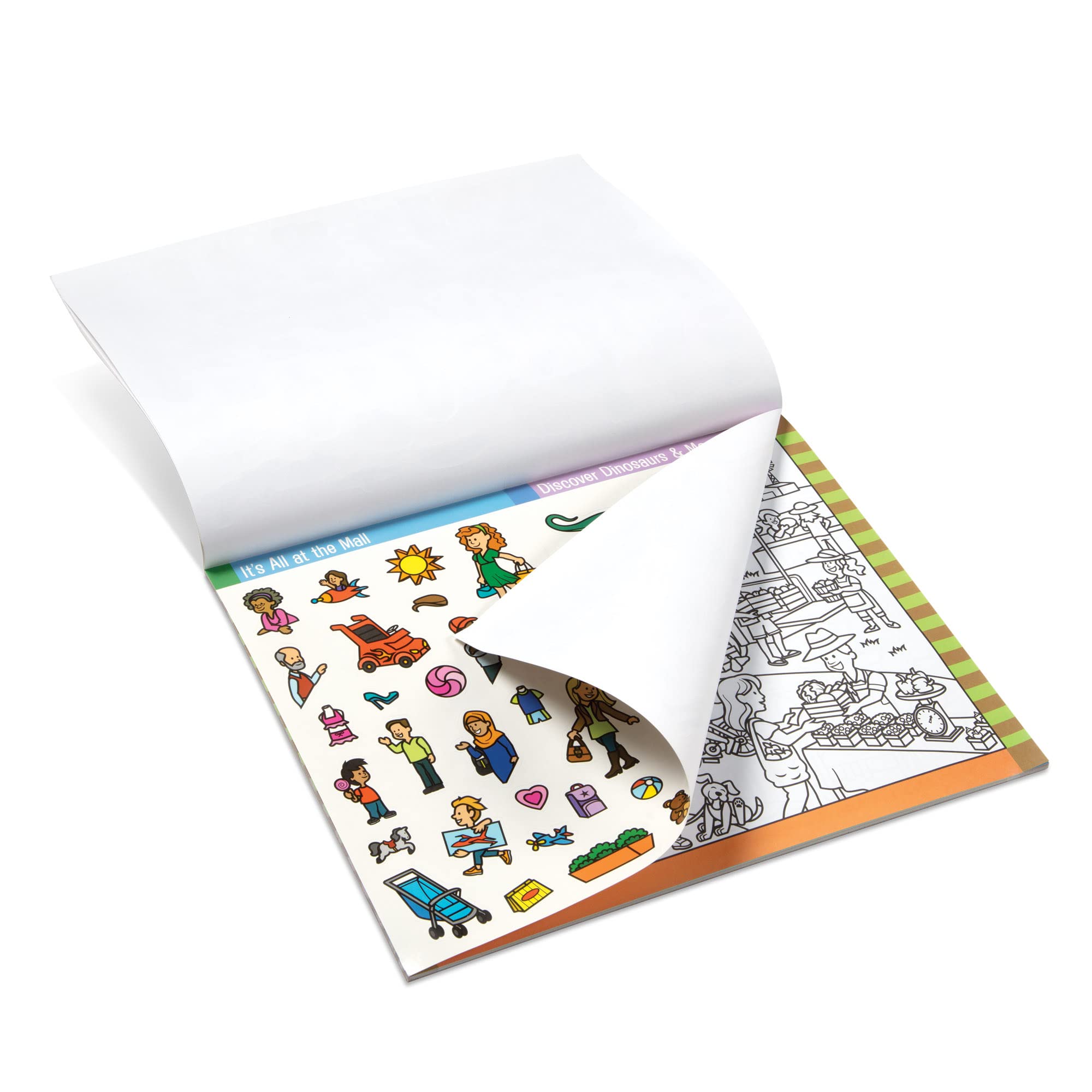 Melissa & Doug Seek & Find Sticker Pad 3-Pack, Around Town, Adventure, Animals, Each Includes 400+ Stickers, 14 Scenes to Color, 14" H x 11.1" W x 0.2"