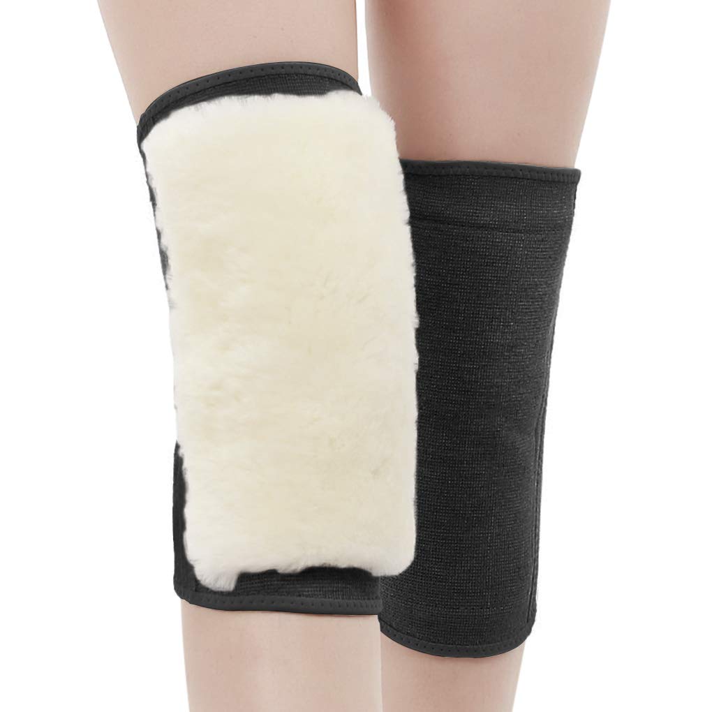 PURFUN Cold Weather Thermal Thicken Cashmere Knee Braces Warmer Dad Grandfather Adjustable Compression Warm Wool Kneepads Leg Warmer Sleeves Knee Support for Ski Volleyball Tennis Hunting