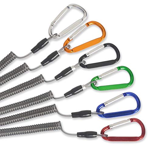 New 6pcs Fishing Lanyards Boating Multicolor Ropes Kayak Camping Secure Pliers Lip Grips Tackle Fish Tools Fishing Accessory (Color : 6pcs Silver)