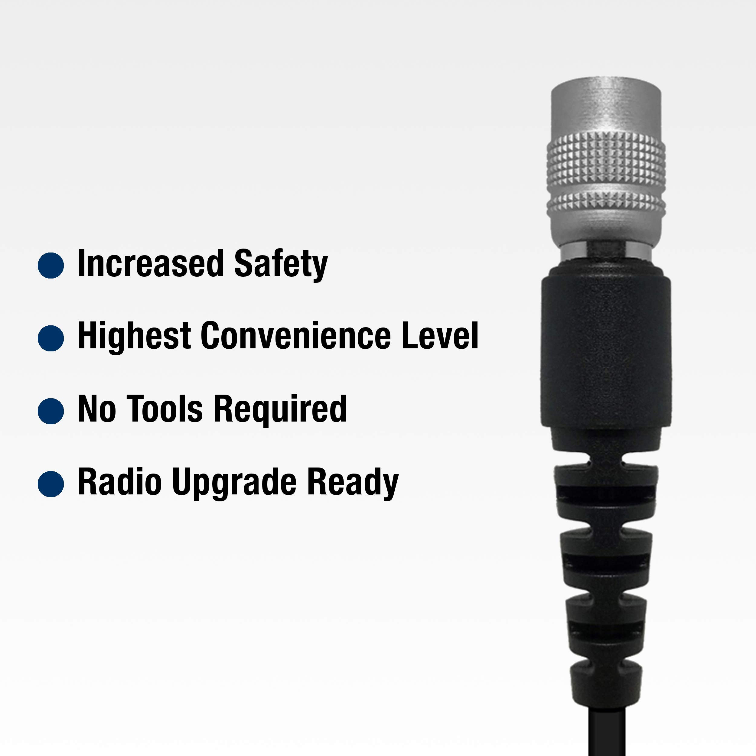 Sheepdog LEO-2W-APXQD Earpiece, Quick Release Police Lapel Mic Headset, Wired, Black Cable, Compatible with Motorola APX 6000 APX 7000 APX 8000 and APX 4000 Radios