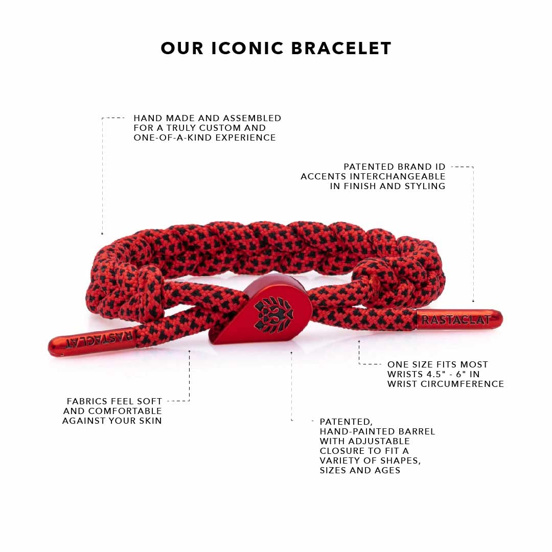Rastaclat Braided Bracelet for Men and Women of All Ages - Love Black Bracelet | Adjustable Stackable Bracelet Braided by Hand (Medium/Large)
