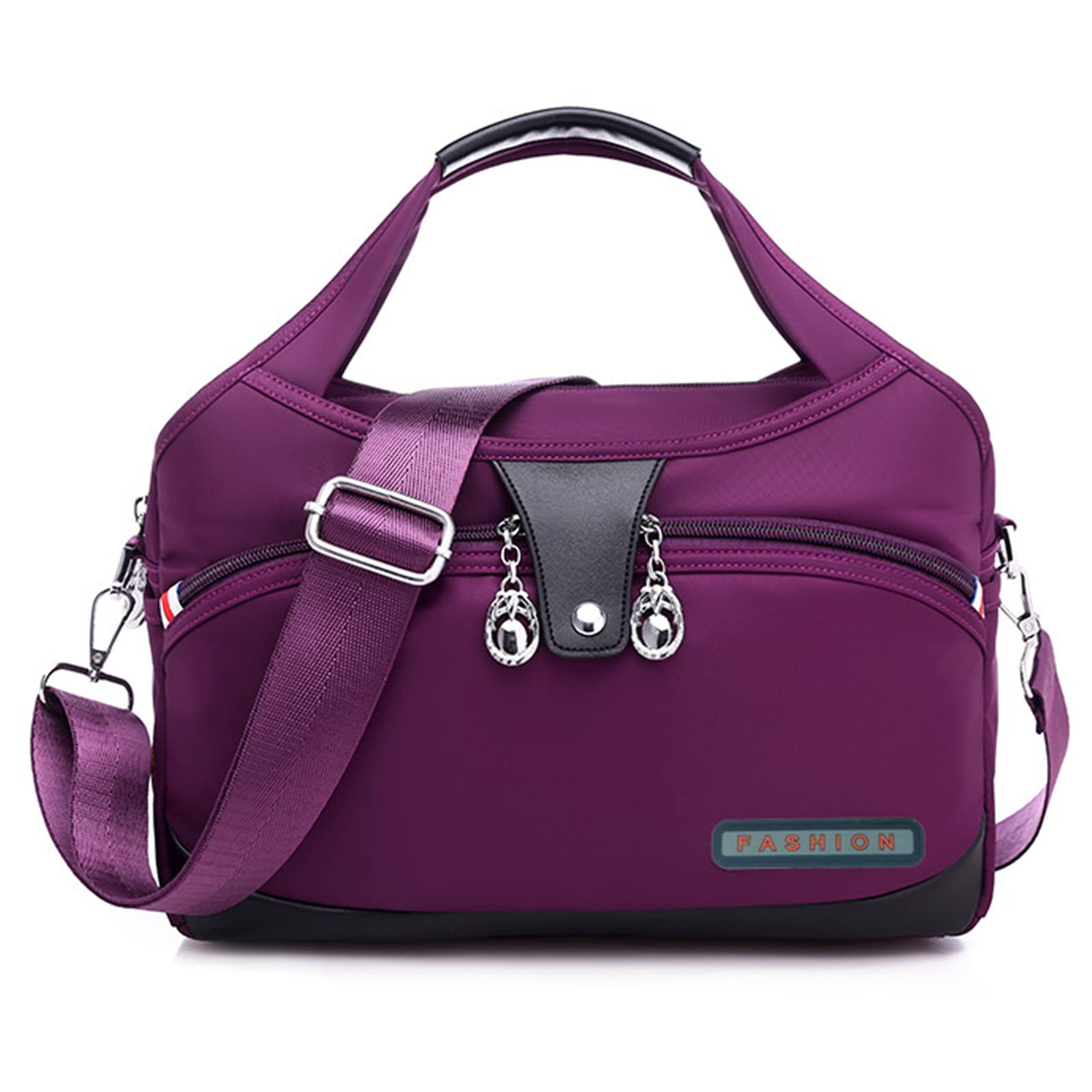 Women Crossbody Bag Casual Shoulder Handbag Waterproof Oxford Cloth Ladies Purse Messenger Bag(Purple
