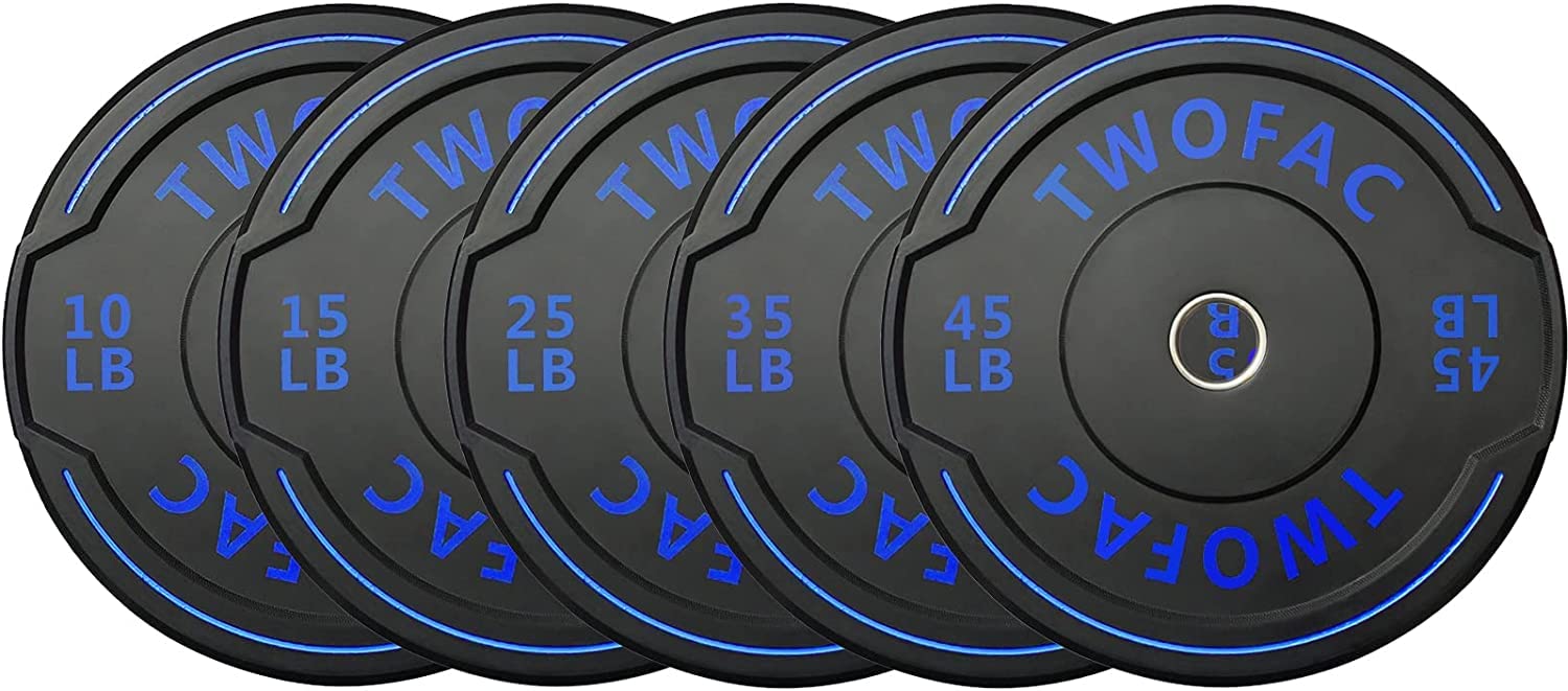 Olympic Weight Plates Set for Home Gym, Olympic Barbell Weight Set, Rubber Bumper Plates Set for Weight Lifting and Strength Training 25Lbs