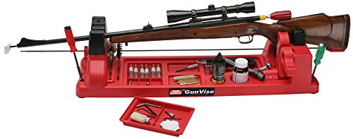 MTM GV30 Gun Vise for Gunsmithing work and Cleaning Kit, Free Standing, 11 Compartments, USA Made, Red