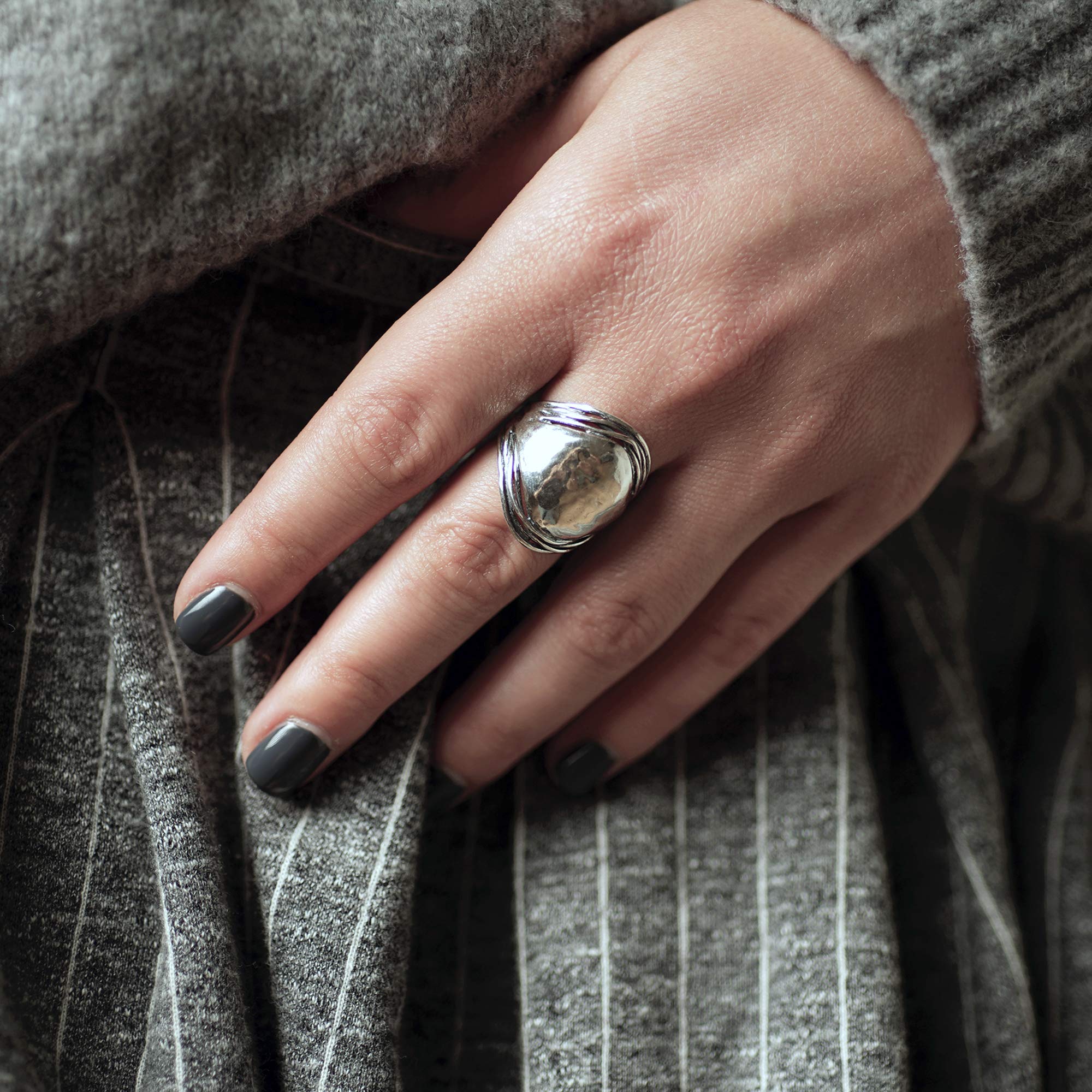 PZ Paz Creations .925 Sterling Silver Hammered Ring (5)