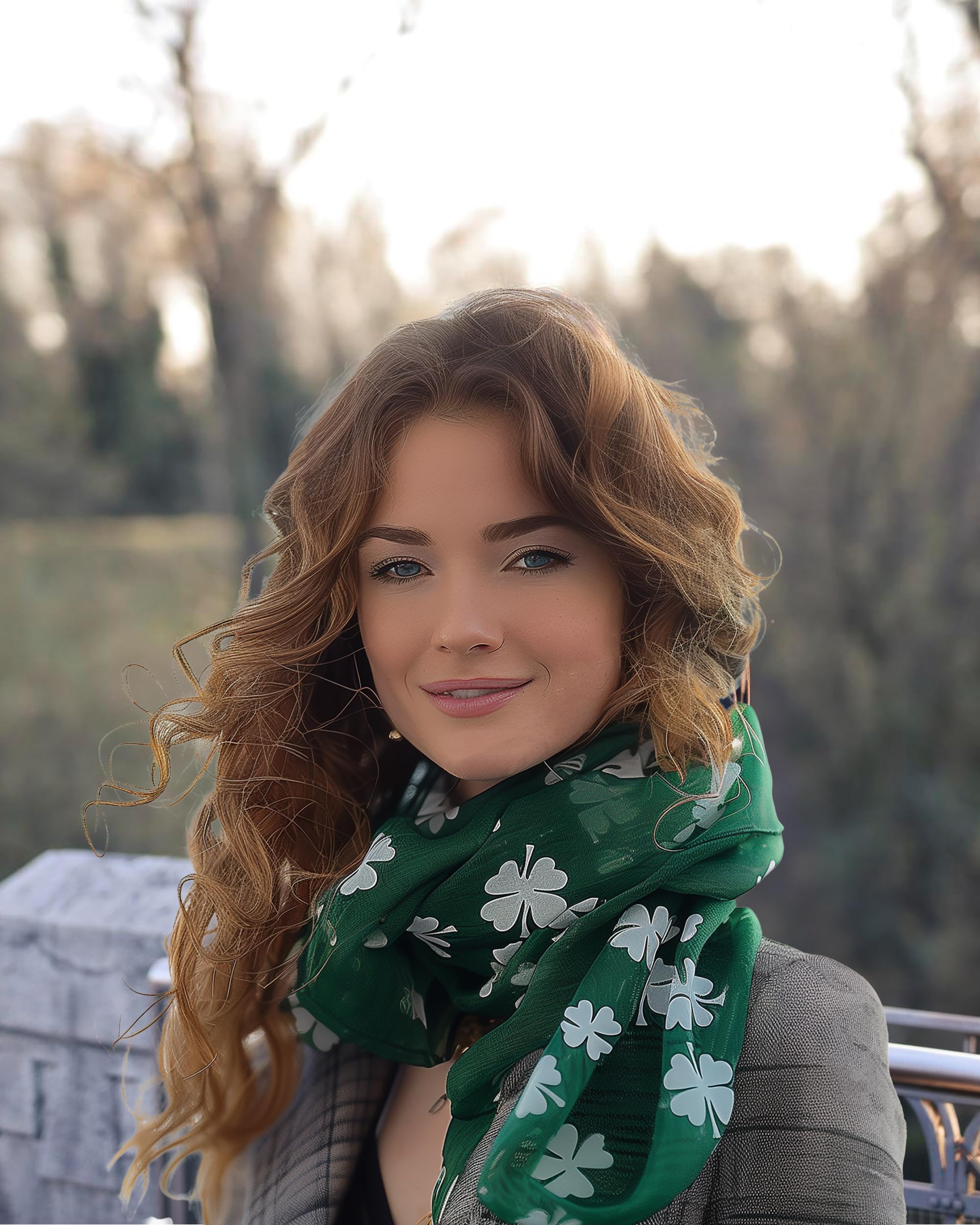 Nollia Green Shamrock St. Patrick's Day 2-Pack Scarf Set for Women