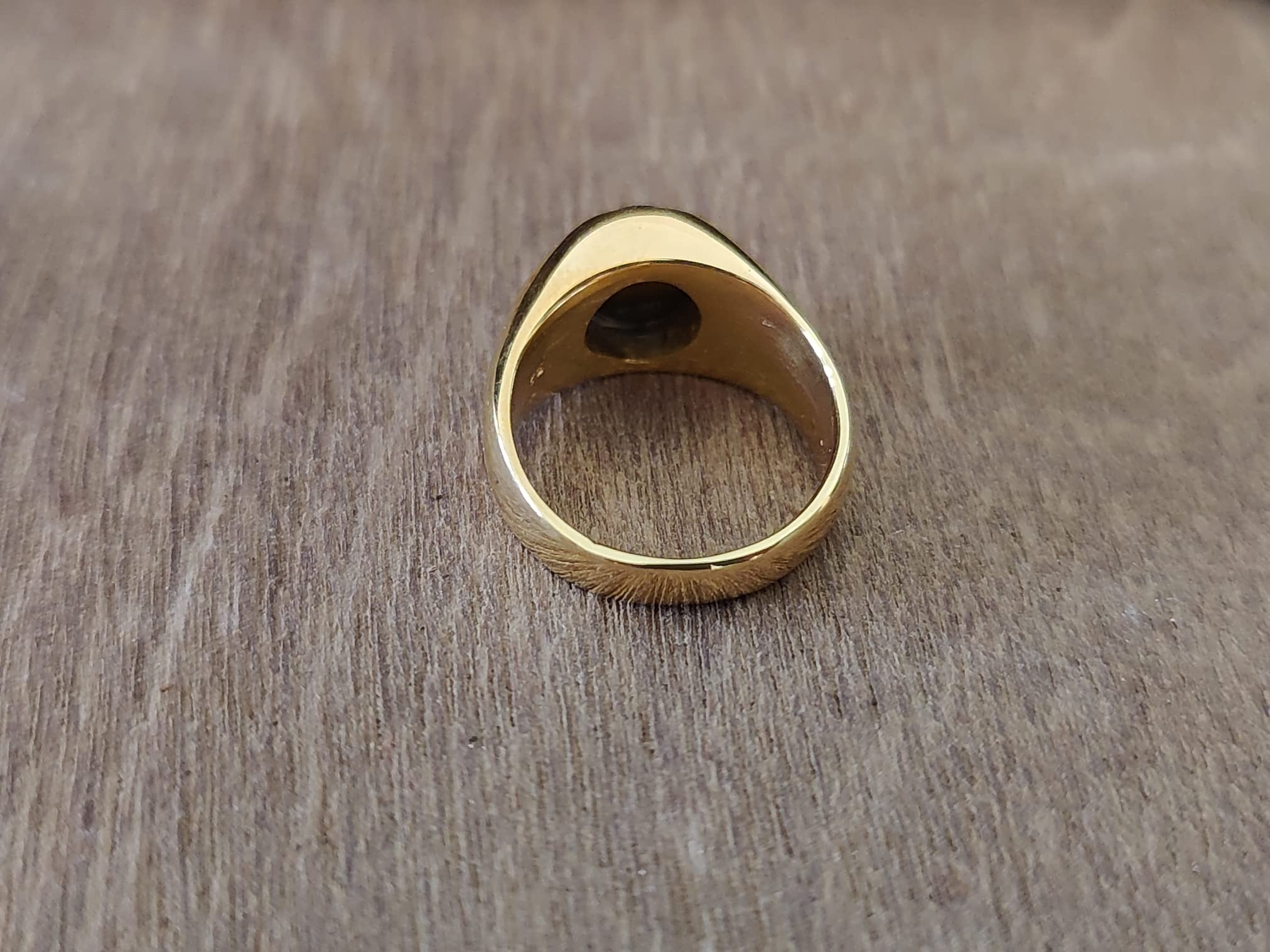 Tiger Eye Ring, Women Ring, Mens Tiger Eye Gemstone Ring, 925 Sterling Silver Ring, 22k Gold fill, Gemstone Signet Ring, Handmade Ring, Gift Ring (Yellow Gold Plated, 10.5)