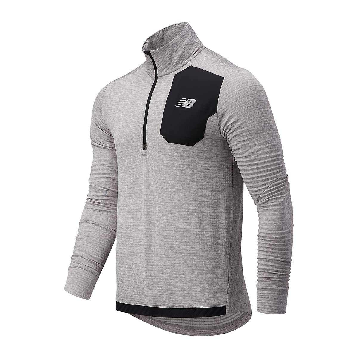 New Balance Men's NB Heat Grid Half Zip, Athletic Grey , Medium