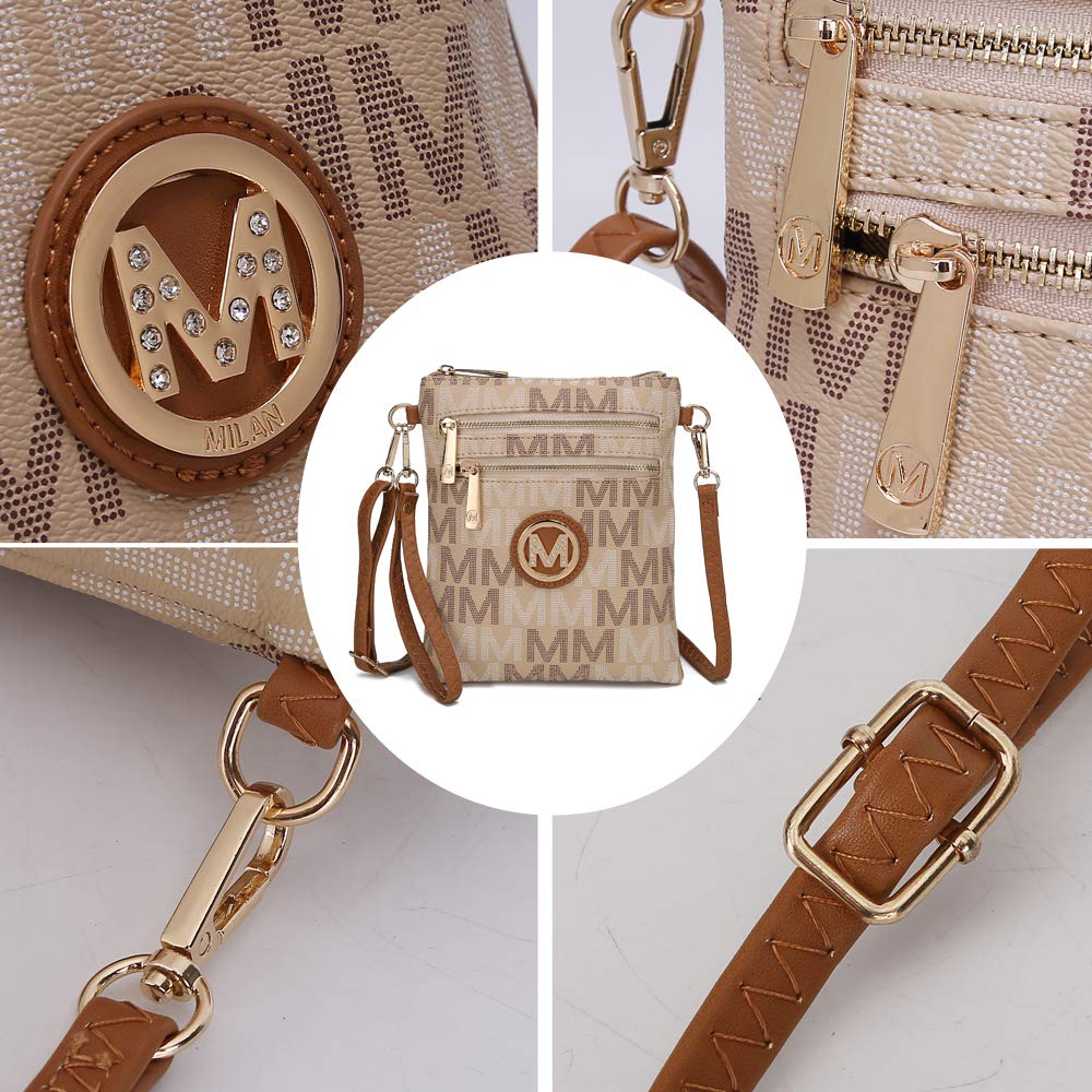 MKF Crossbody Bags for Women, Wristlet Strap β PU Leather Shoulder Handbag β Small Crossover Messenger Purse, Black