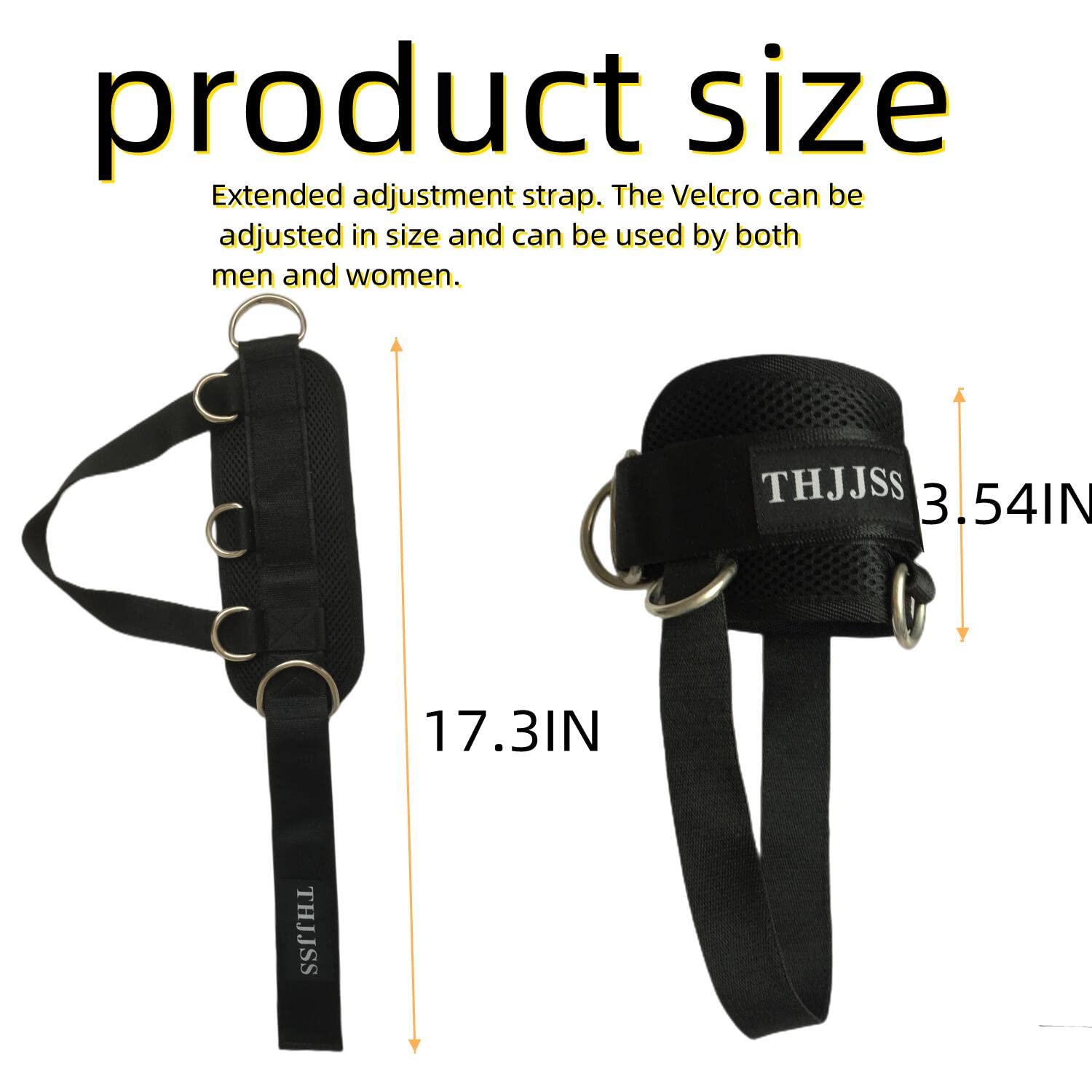 THJJSS Ankle Straps for Cable Machines,Resistance Bands Handles,Adjustable Comfort Fit Men Women Leg Workout Strap,D Handle Cable Attachment Gym Ankle Strap for Cable Machine Pulley System