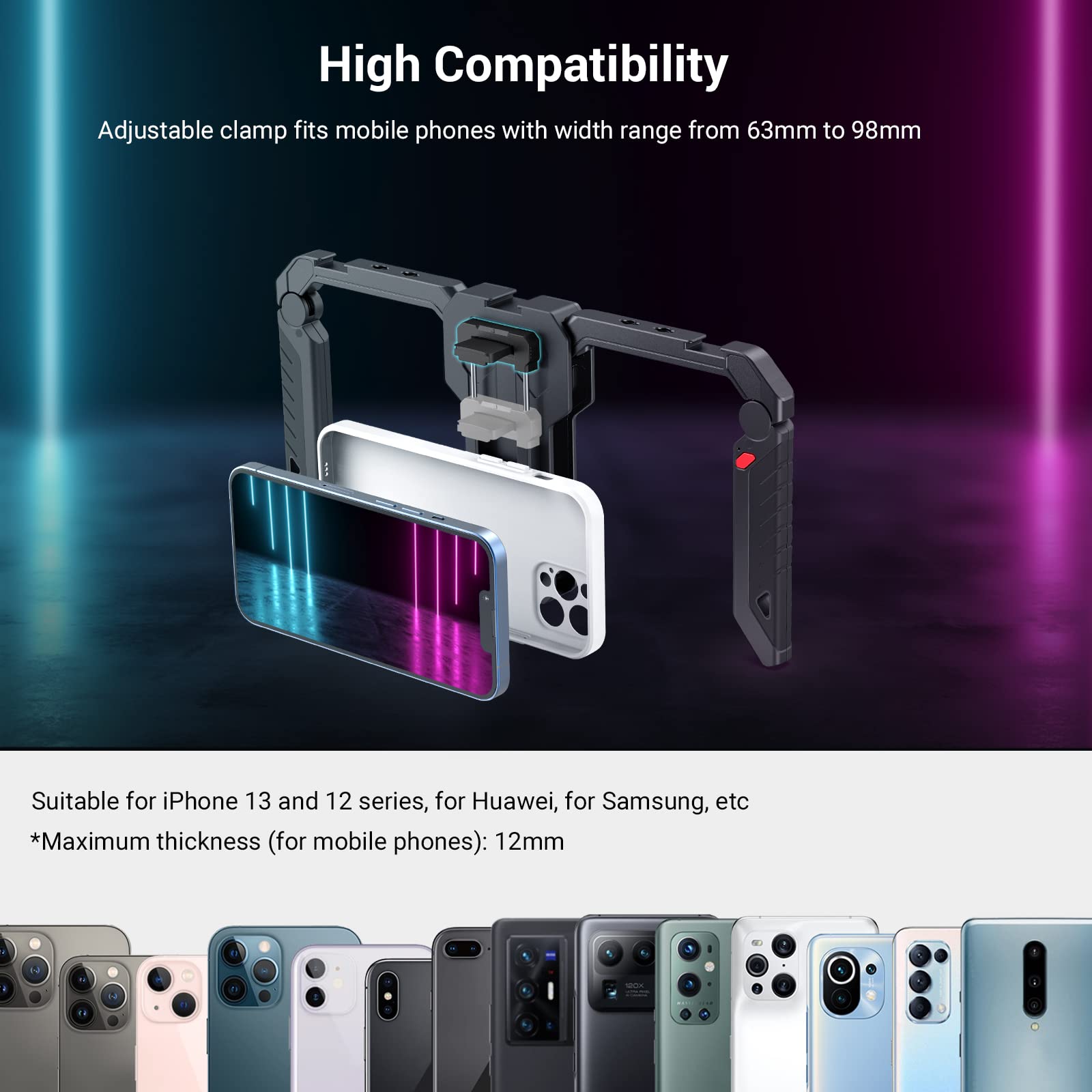 SmallRig Wireless Control Phone Video Rig, Universal Video Rig for iPhone, Foldable Portable Phone Video Stabilizer for Filmmaking Videographer-3111