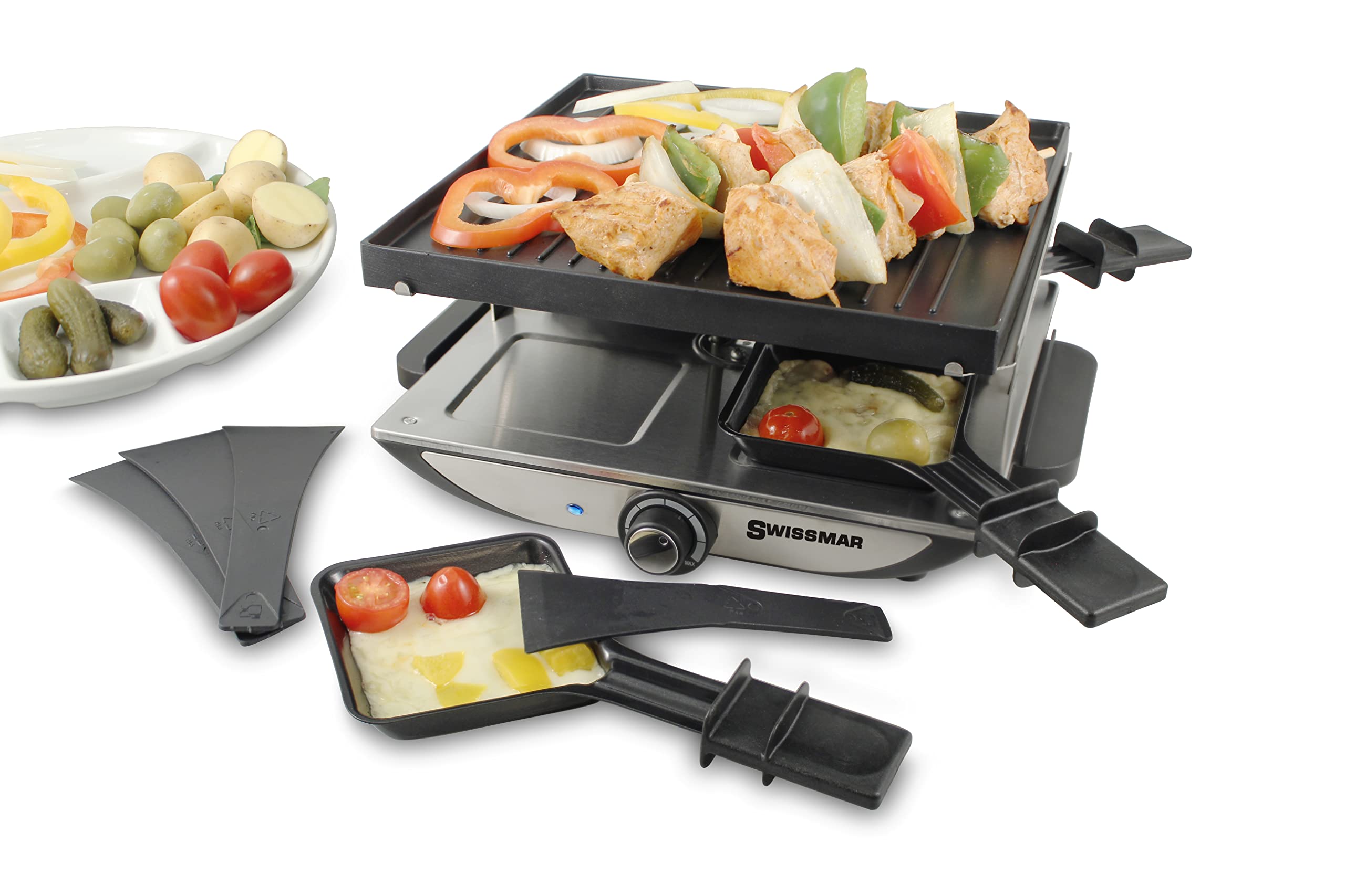 Swissmar Geneva 4-Person Stainless Steel Raclette