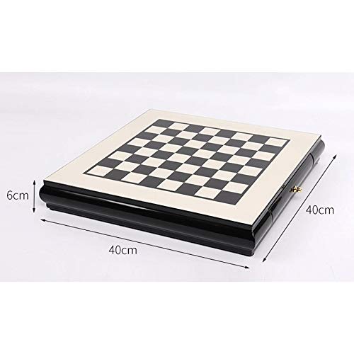 Upgraded Magnetic Chess Set, Chess Board Game Set, Including Adult Handmade Chess Pieces and Storage Slots (Color : Black)