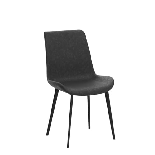 Miereirl Dining Chairs Set of 4 with PU Cushion Mid Century Modern Metel Legs for Indoor Kitchen & Dining Room Chairs Comfortable Chairs Suitable for Home Coffee Black