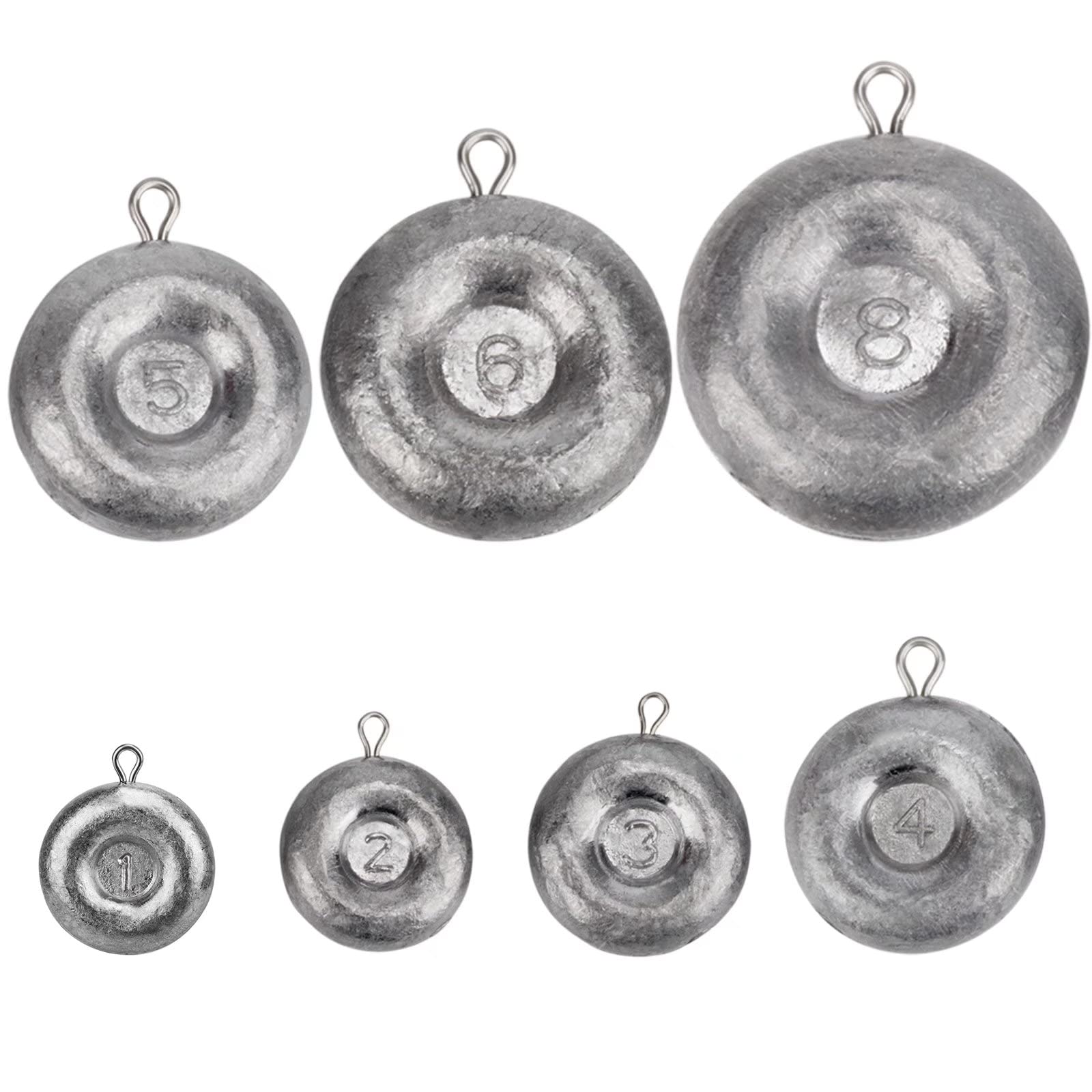 THKFISH Fishing Weights Sinkers Disc-Sinkers Surf Fishing Weights Coin-Sinkers Catfishing Tackle Saltwater -1oz-10PCS