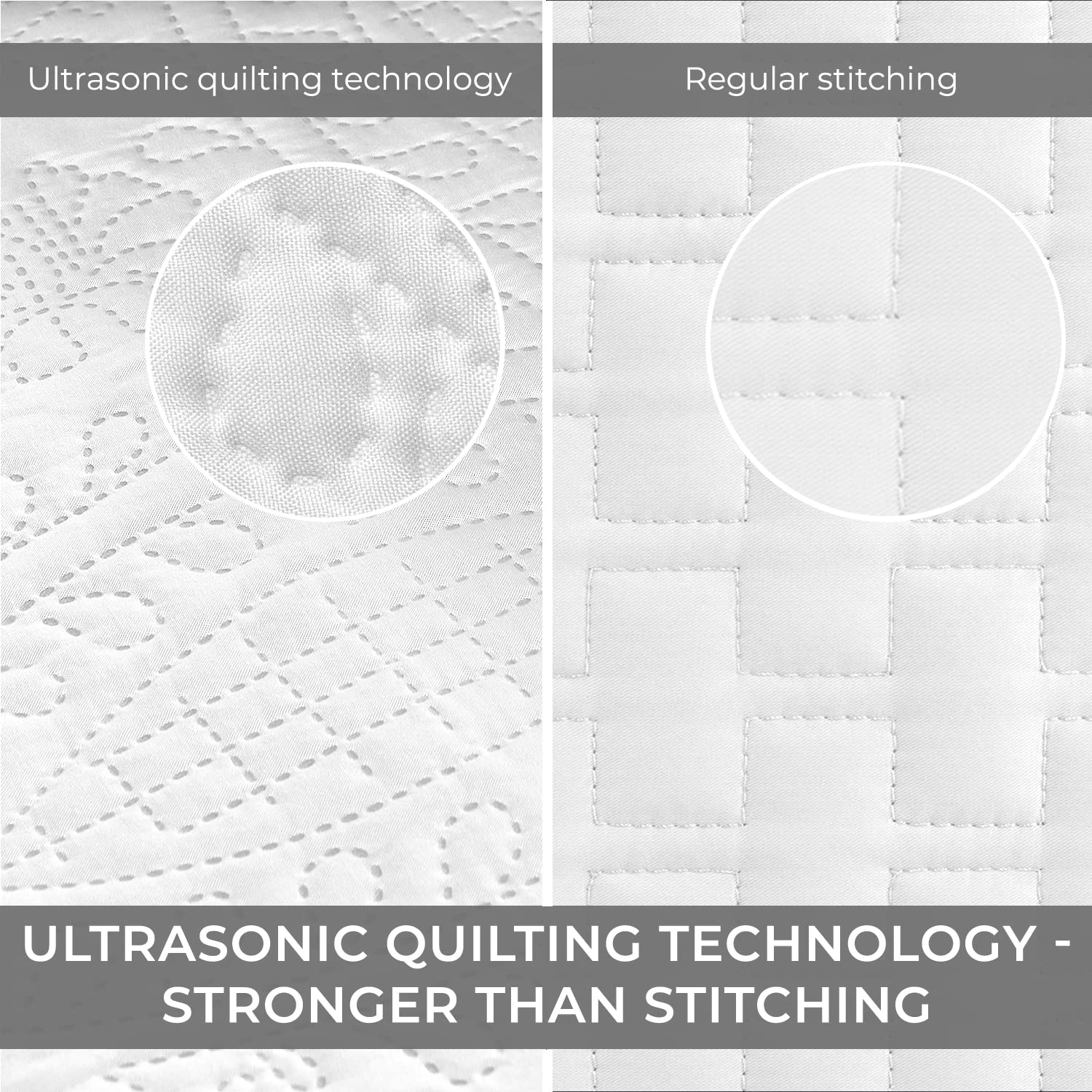 Mellanni Full/Queen Bedspread Coverlet Set - Bedding Cover with Shams - Ultrasonic Quilting Technology - 3 Piece Oversized Quilt Set - Bedspreads & Coverlets (Full/Queen, White)
