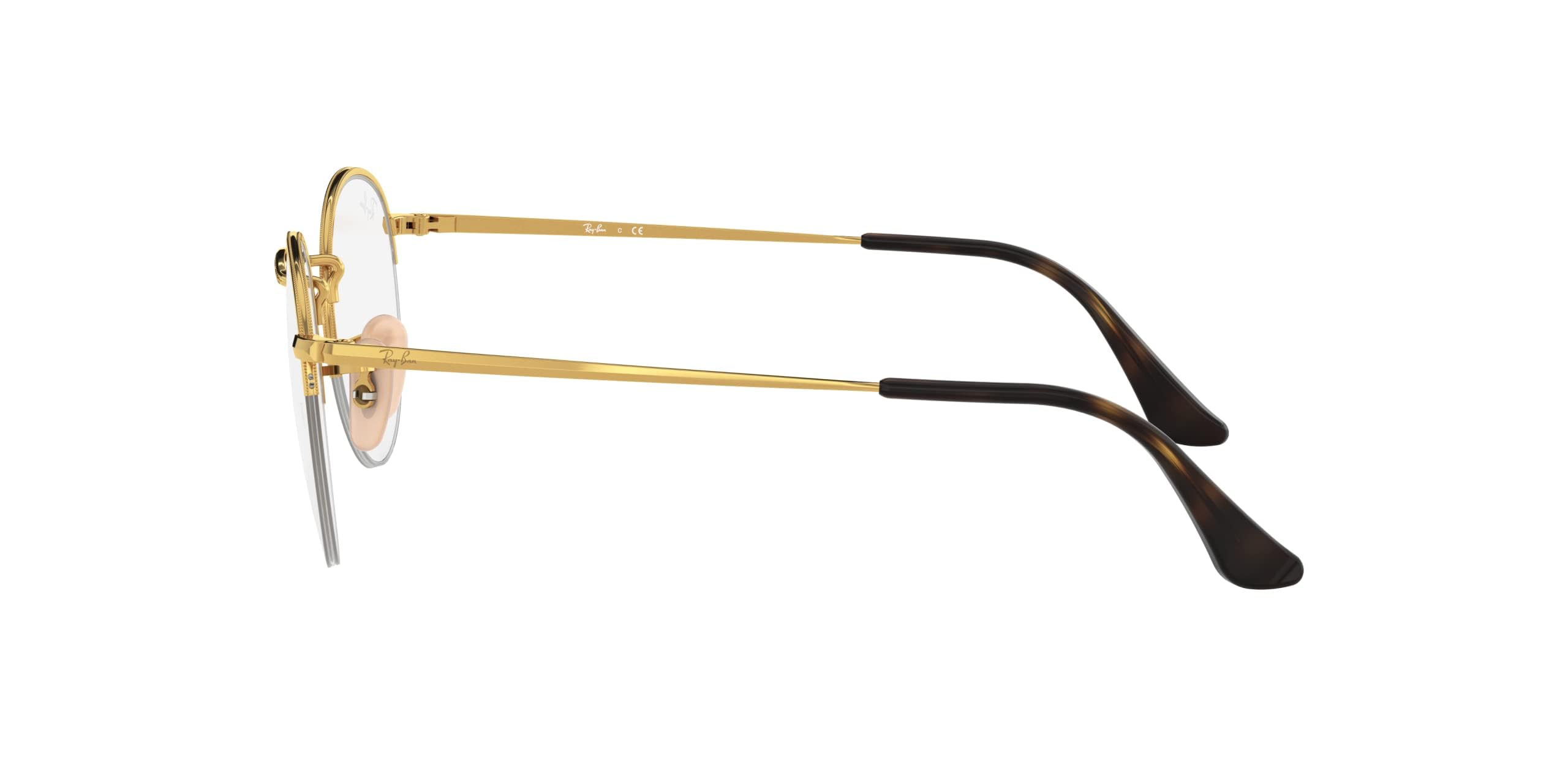 Ray-Ban RX3947V Round Gaze Prescription Eyeglass Frames, Legend Gold/Demo Lens, 51 mm