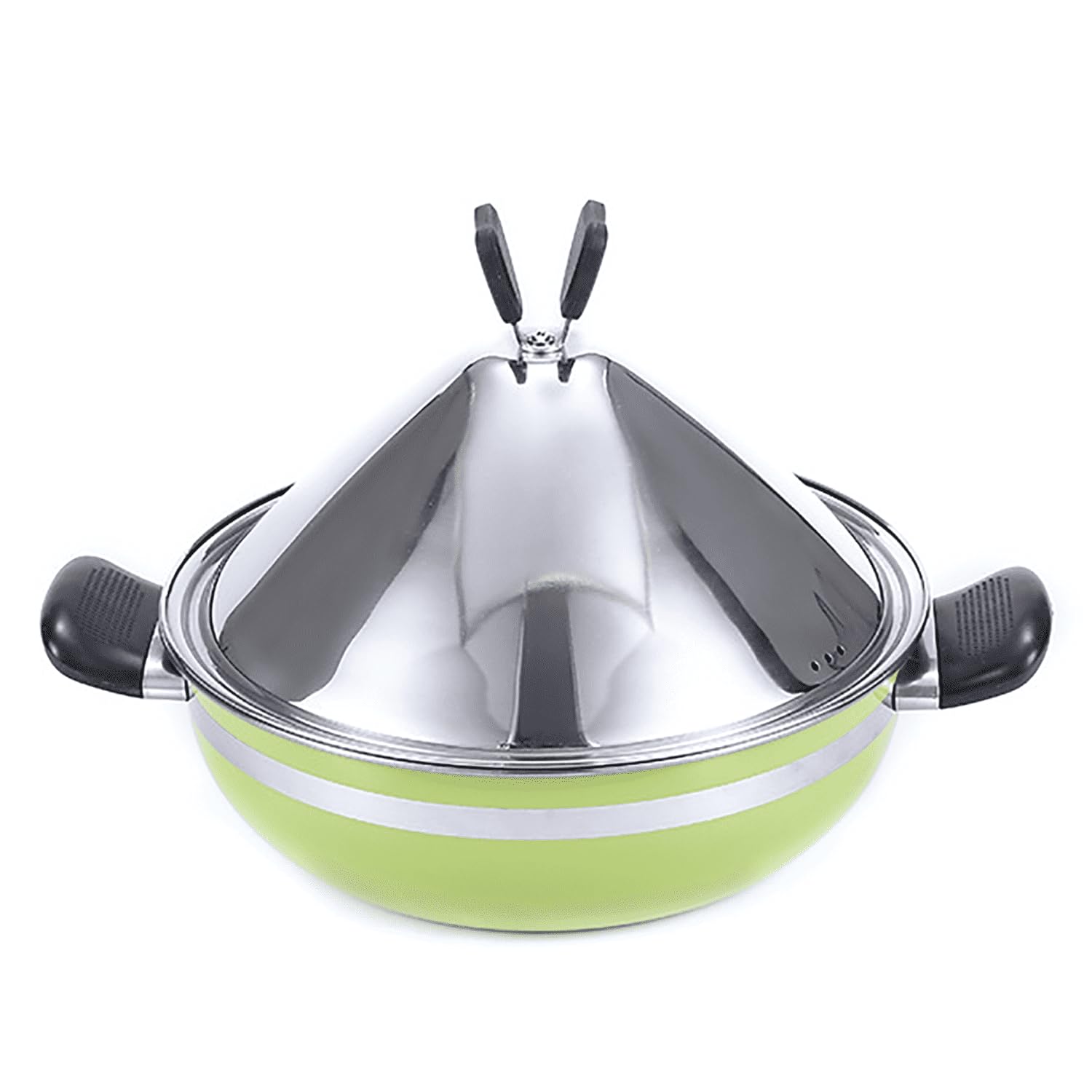ZVGEMAYP Non-stick Moroccan Tagine Pot for Cooking,Stainless Steel Moroccan Tagine Pot for Cooking Heighten 28cm Cone-Shaped Lid Nonstick Tajine Pot Steamer Casserole with Steamer