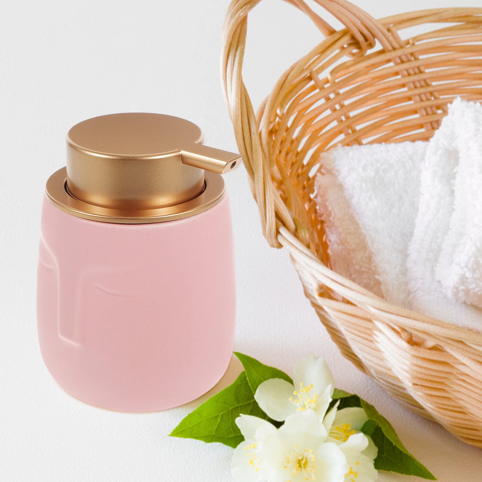 ONDIAN Soap Dish Hand Soap Dispenser Ceramic Soap Dispenser Liquid Pump Soap Dispenser Lotion Dispenser Soap Bottle Shampoo Pump Bottle Empty Pump Bottles for Bathroom Countertop Foam Soap Bottle
