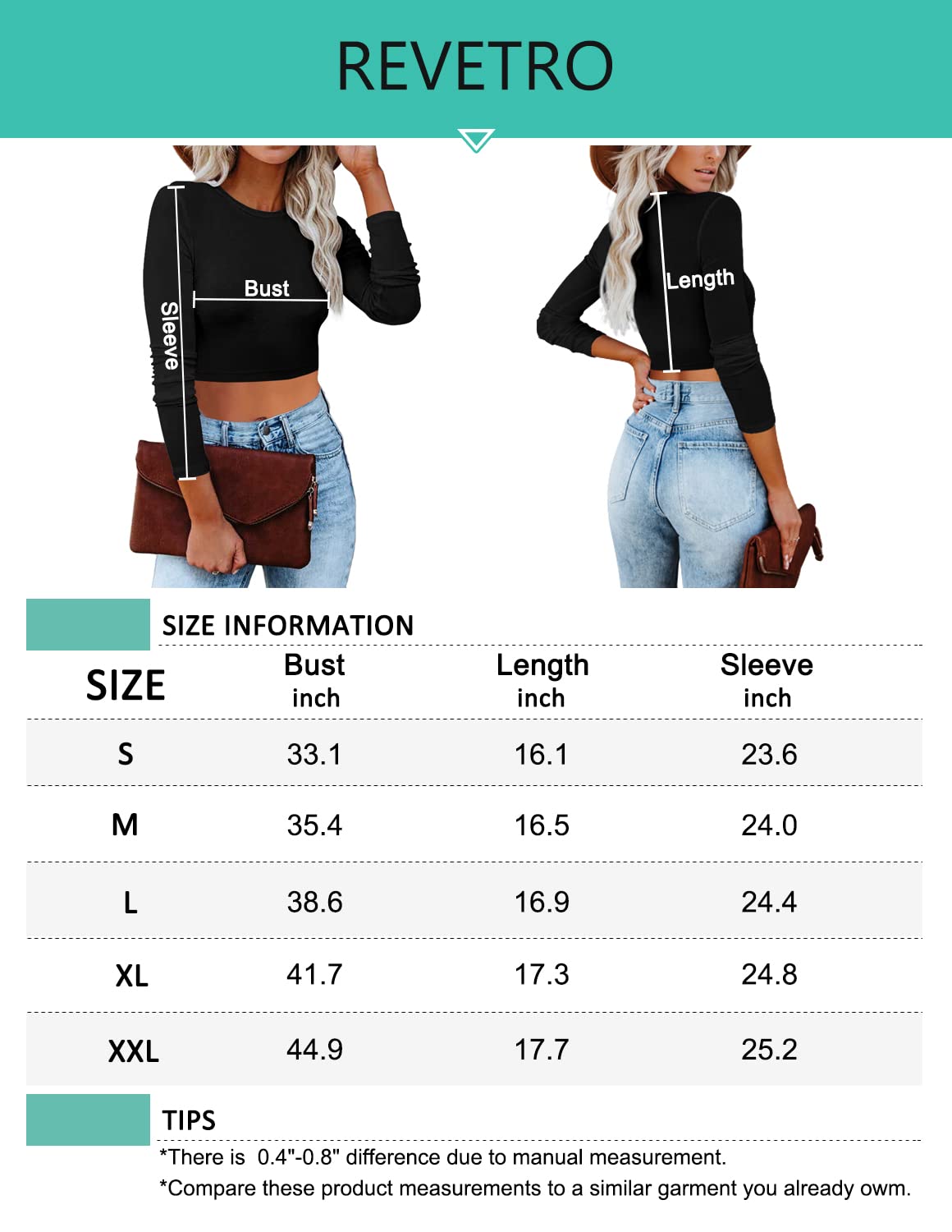 Women Long Sleeve Slim Fit Lined Cropped Shirt Basic Crewneck Tops Undershirt Beige S…