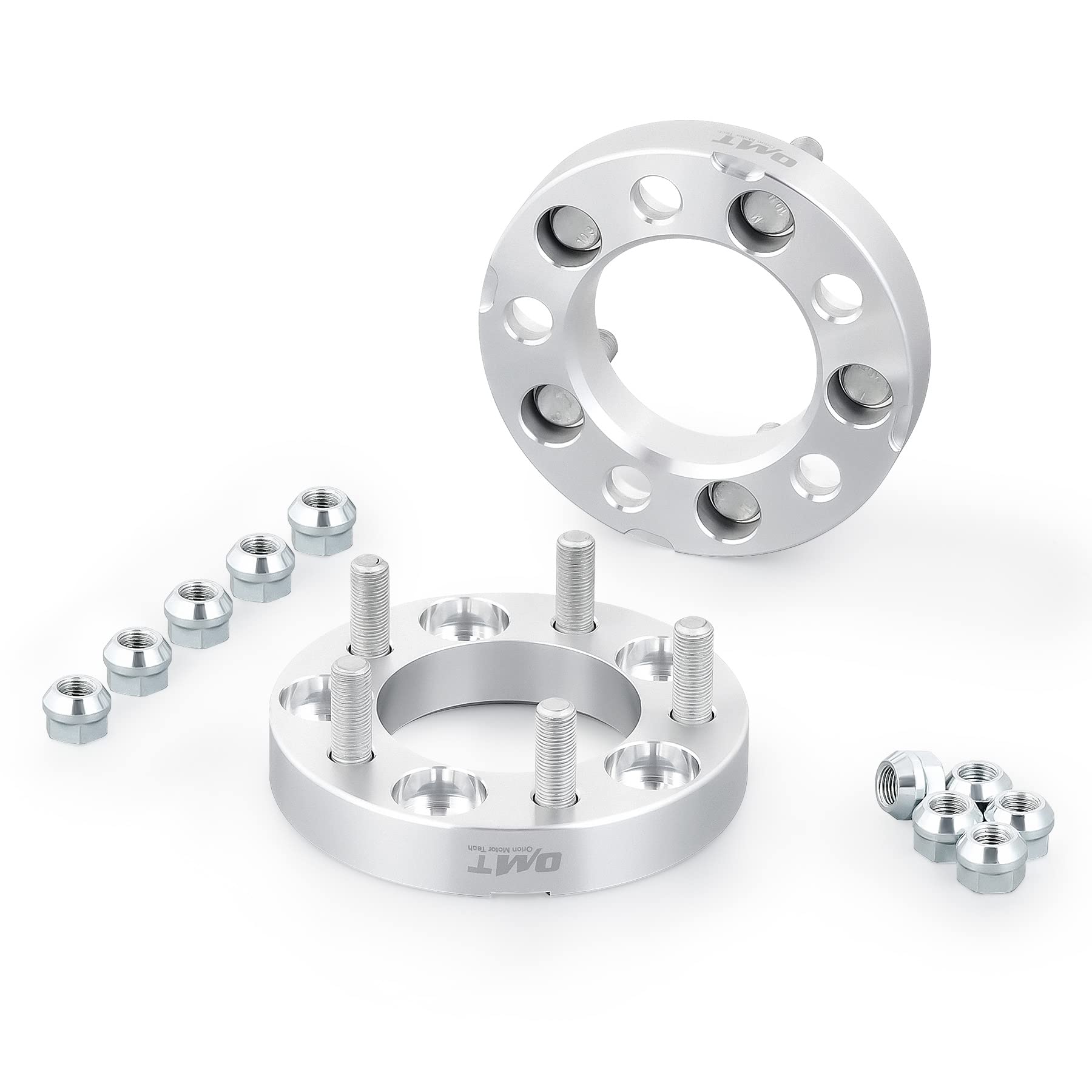 Orion Motor Tech 5x4.5 Wheel Spacers, 1 Inch Spacers with 1/2-20 Studs Compatible with Jeep Wrangler TJ YJ Grand Cherokee Ford Explorer Mustang Ranger, 82.5mm Center Bore Wheel Spacer Kit Set of 2