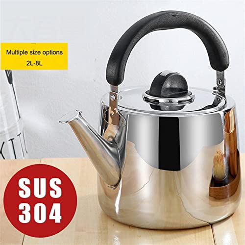 MMSEKT Camping Kettle Thickened whistle kettle stainless steel fast heating kettle household teapot
