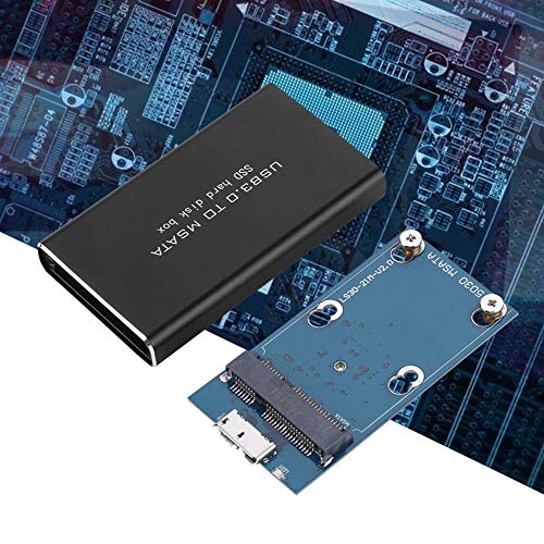 Redxiao SSD Enclosure, 3030/50mm 6Gbps Fast Transmission Rate Aluminum Alloy Strong Portable Durable Solid State Disk Box