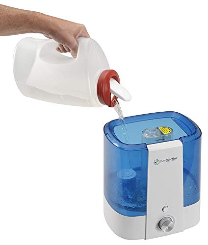 Pure Guardian H1175FL Ultrasonic Cool Mist Humidifier, 90 Hrs. Run Time, 1.5 Gal. Tank Capacity, 390 Sq. Ft. Coverage, Medium Rooms, Quiet, Filter Free, Silver Clean Treated Tank, Essential Oil Tray