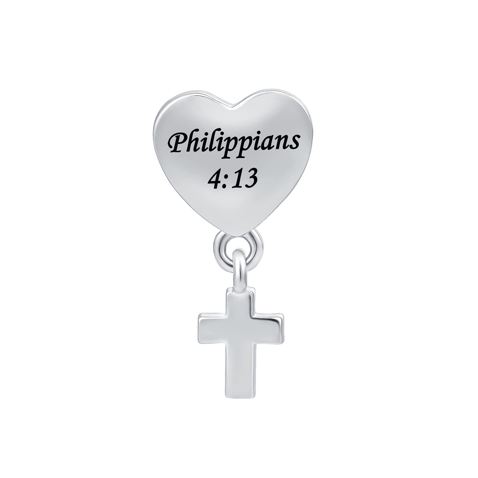 QeenseKc Praying Hands Charms Love Prayer Cross Heart Charm Bead for Pandora Bracelet