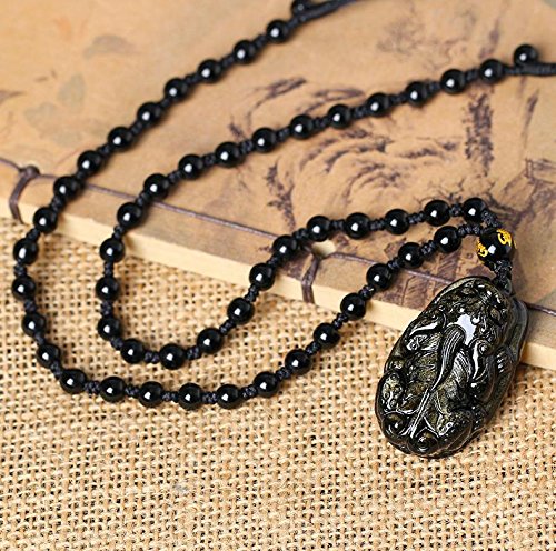 Natural Gold Obsidian Toad Pi Yao Pendant Amulet
