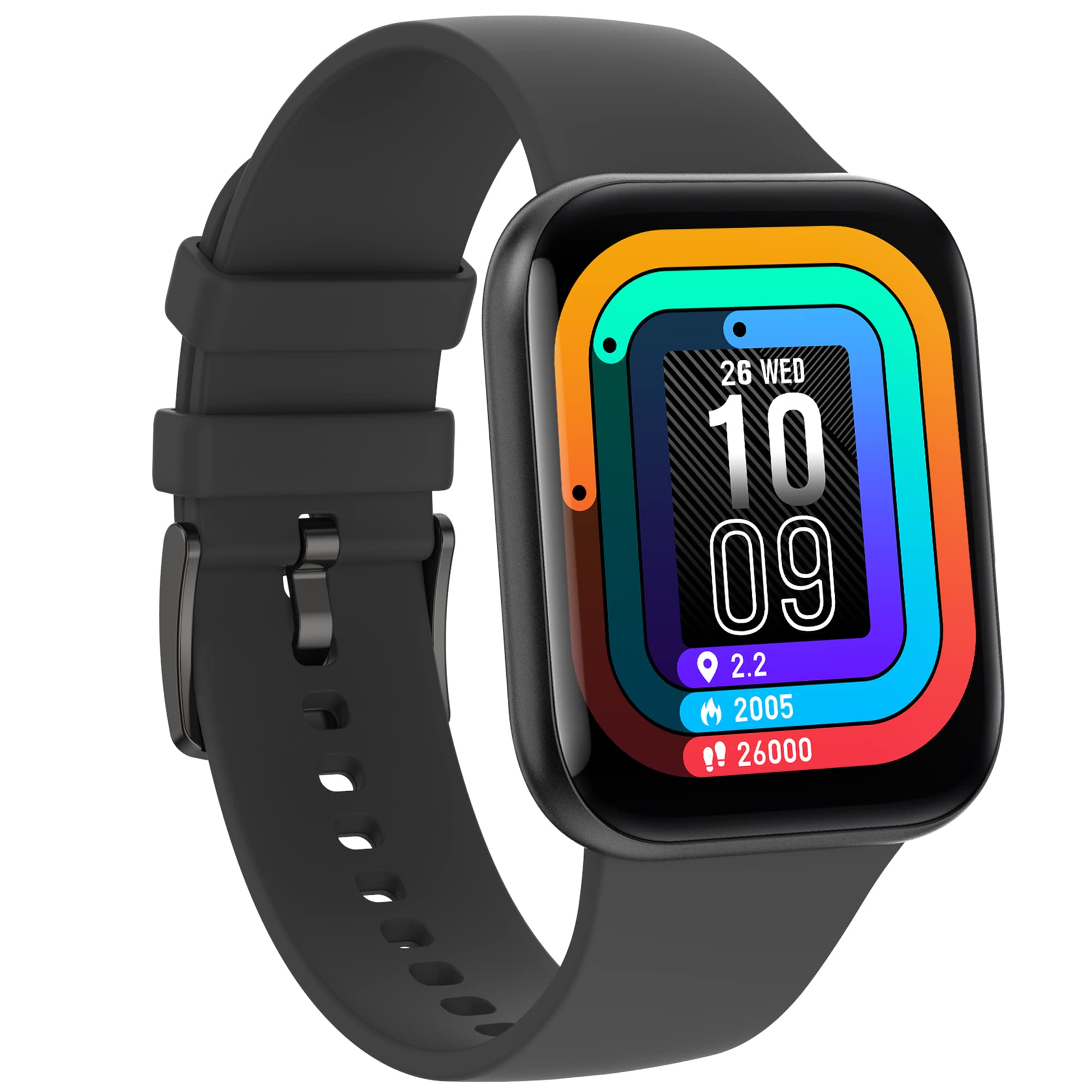 Smart Watch Activity Tracker with Pedometer Smartwatch Compatible iOS Android (Black2)