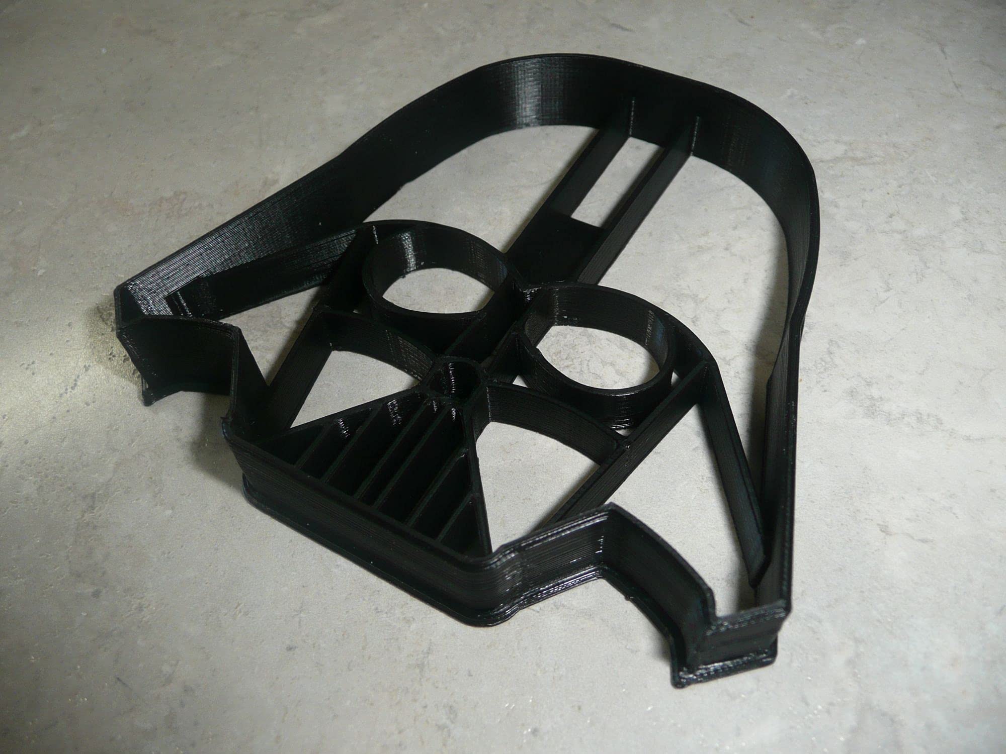 YNG DARTH VADER HEAD HELMET STAR WARS MOVIE CHARACTER COOKIE CUTTER 3D PRINTED MADE IN USA PR4131 Black