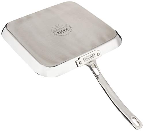 Viking Culinary Contemporary 3-Ply Stainless Steel Nonstick Grill Pan, 11 Inch, Ergonomic Stay-Cool Handle, Dishwasher, Oven Safe, Works on All Cooktops including Induction