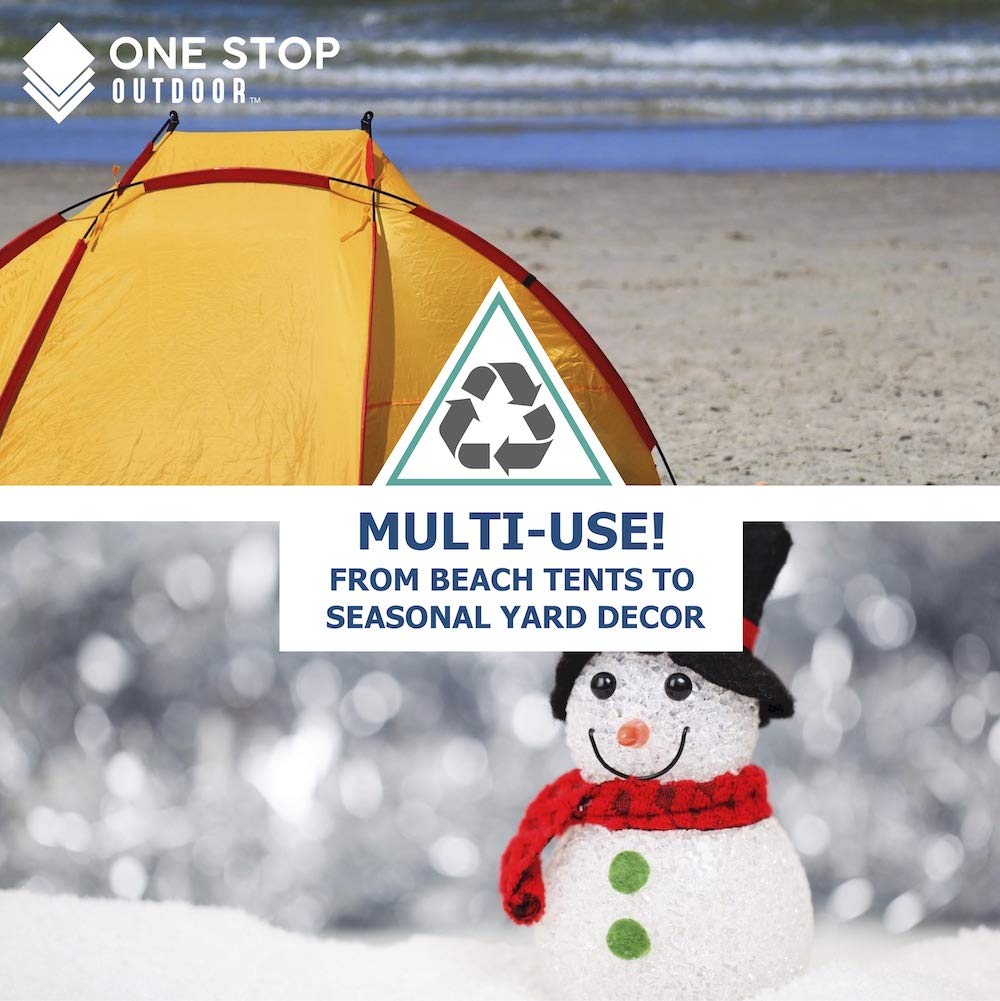 One Stop Outdoor (12-Pack) - 5.7" Heavy Duty Tent Pegs - Beach Tent Sand Anchor, Canopy Stakes, Screw In Ground Peg, Seasonal Yard Decor Securing Stake - Yellow (12)