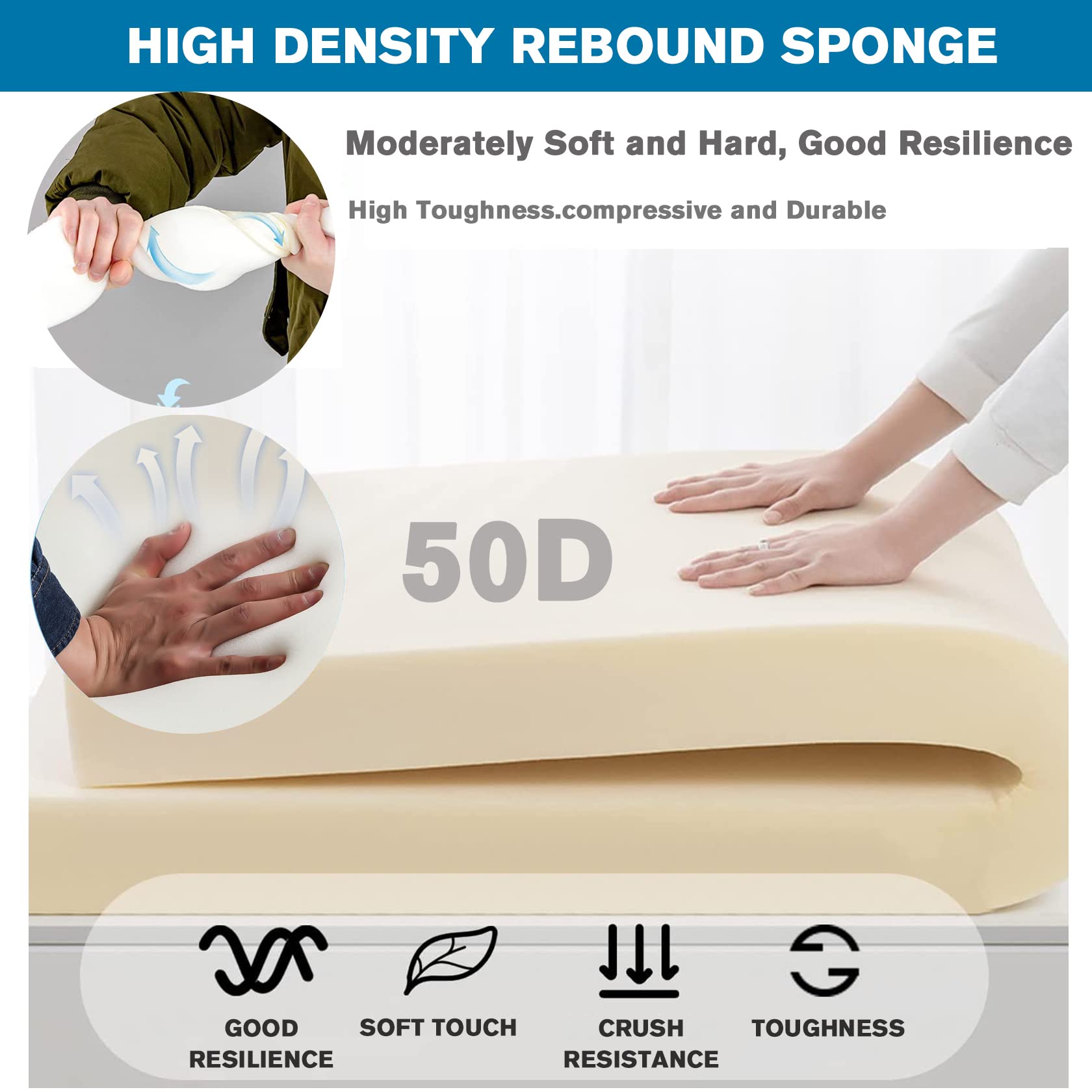 SXROMDA Customize Bench Cushion, Furniture Cushion, High Density Memory Foam, Linen Washable, Non-Slip Bench Pad for Shoe Bench Rack, Window, Piano, Dining (Custom Size, Dark Coffee)
