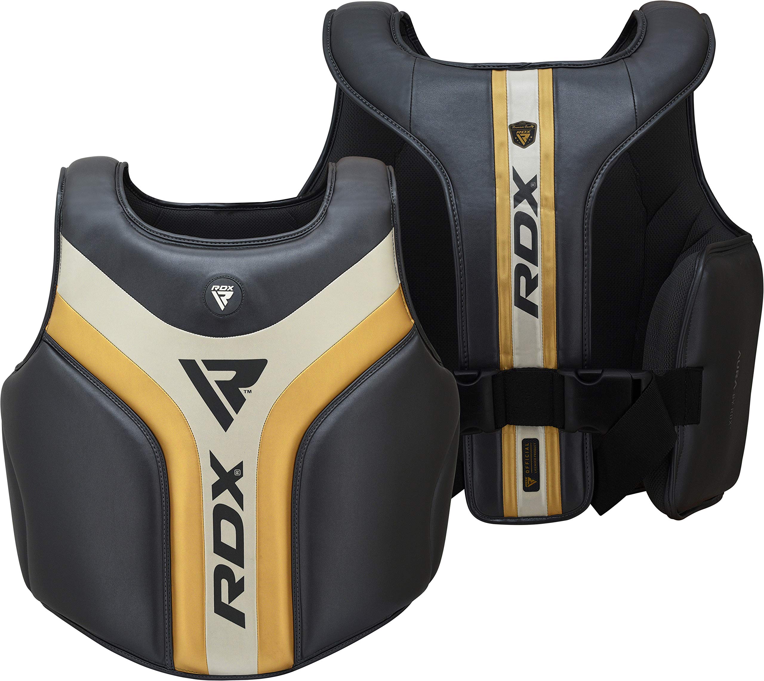 RDX Chest Guard for Boxing, Martial Arts Training Maya Hide Leather Body Protector for Muay Thai, MMA, Sparring and Kickboxing, Rib Shield Armour for Taekwondo and BJJ