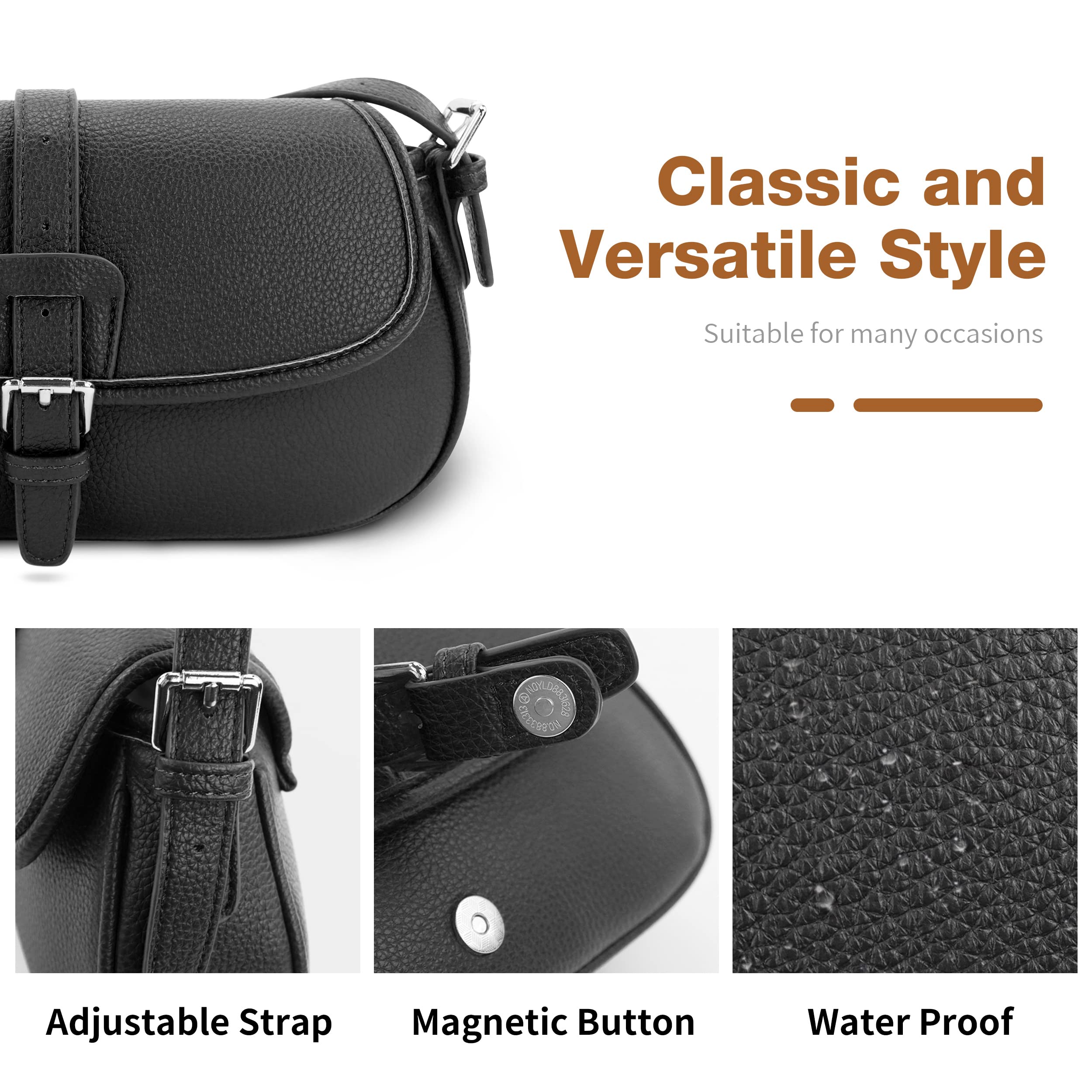 Whale Power Small Shoulder Bag for Women Fashion Faux Leather Purses Handbag Soft Lightweight Bags with Adjustable Strap