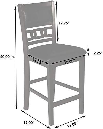 New Classic Furniture Gia 5-Piece Round Counter Height Dining Set with 1 Dining Table and 4 Chairs, 42.25", Gray