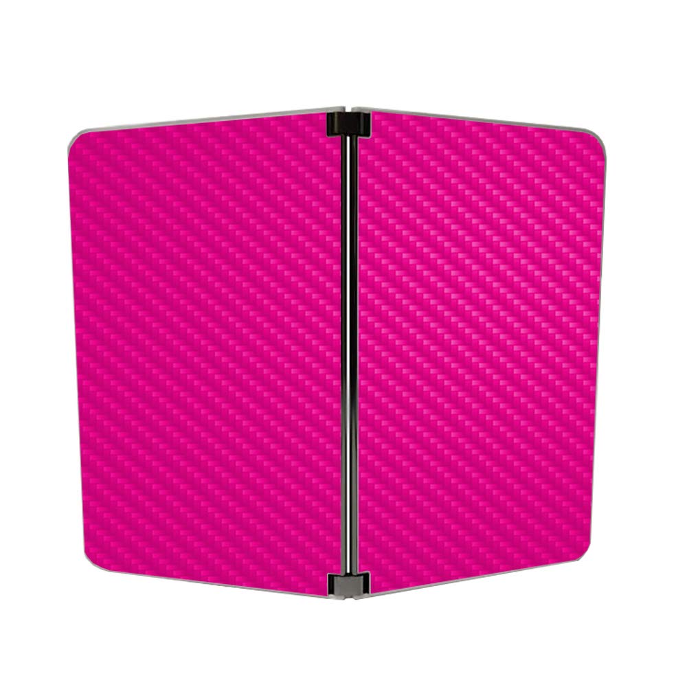MightySkins Carbon Fiber Skin for Microsoft Surface Duo - Solid Hot Pink | Protective, Durable Textured Carbon Fiber Finish | Easy to Apply | Made in The USA