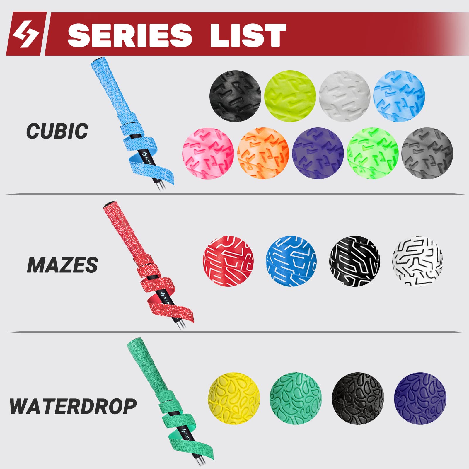 SAPLIZE Golf Grip Wrapping Tapes, 3-Pack Tacky PU Overgrip Tapes, New Regripping Solution for Golf Club Grips, Refresh Golf Grips