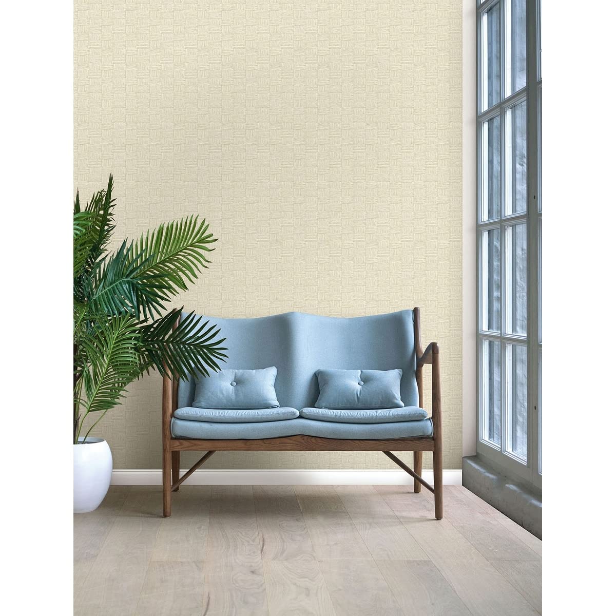 Seabrook Designs Seagrass Weave Embossed Vinyl Unpasted Wallpaper Ebony