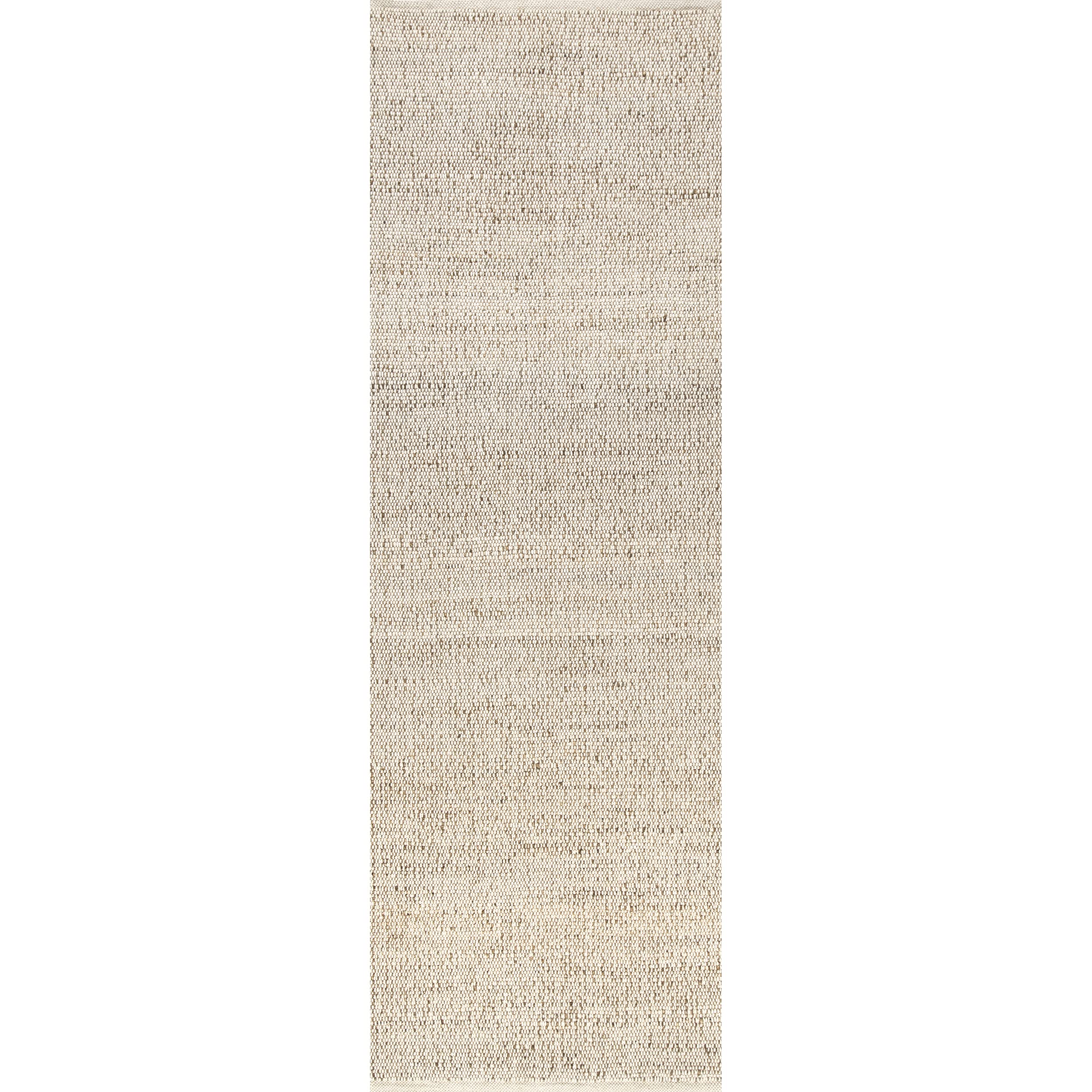 nuLOOM 2x10 Elfriede Jute & Cotton Hand Woven Area Rug, Natural, Solid Rustic Farmhouse Style, Weaved Design, Natural Fiber, For Bedroom, Living Room, Dining Room, Hallway, Office, Entryway