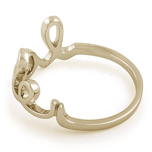 Mevoi 14K Yellow Gold Plated Love Script Ring - Size 9