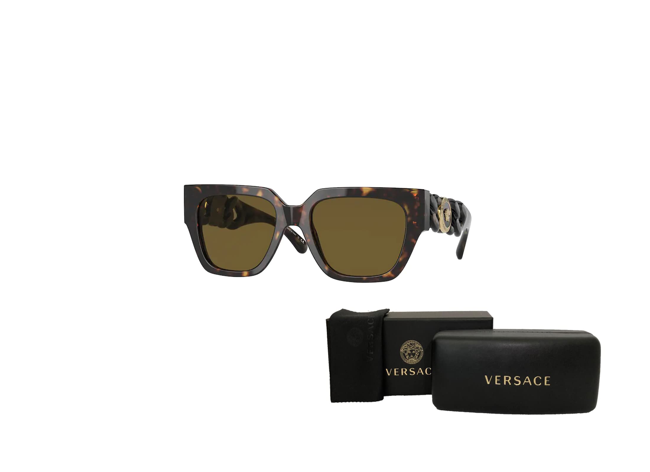 Versace VE4409F GB1/87 53MM Black/Dark Grey Square Sunglasses for Women + BUNDLE With Designer iWear Eyewear Kit